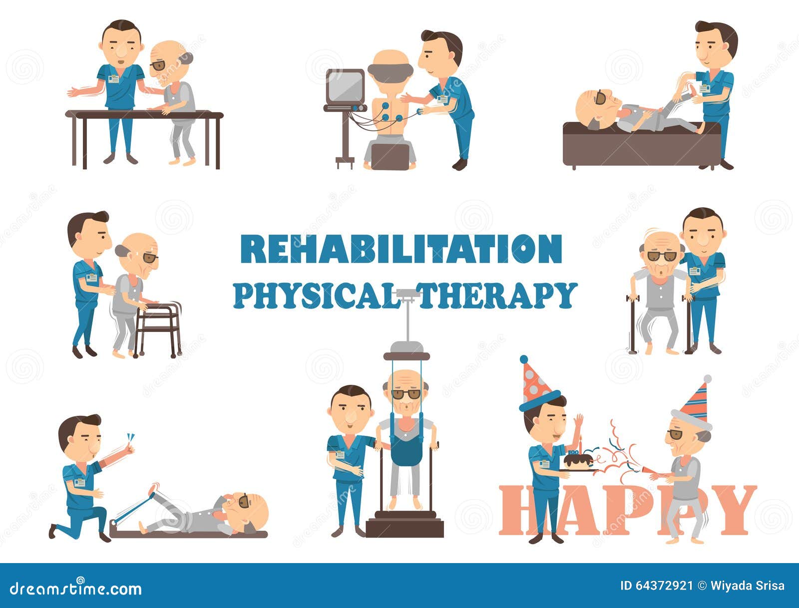 Physiothérapie De Réadaptation Illustration de Vecteur - Illustration ...