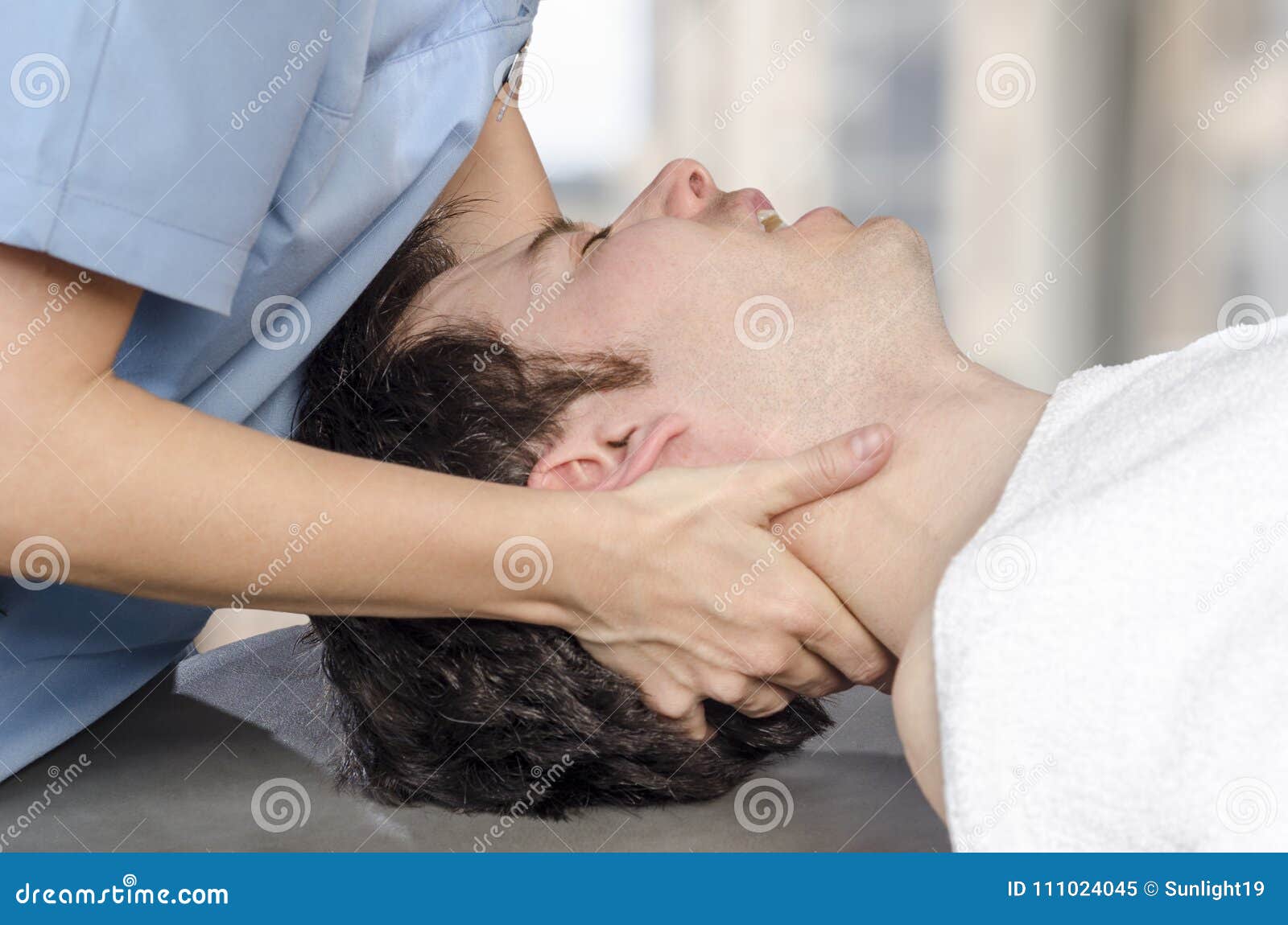 Physiotherapist, Chiropractor is Doing Manipulation Cervical To Stock ...