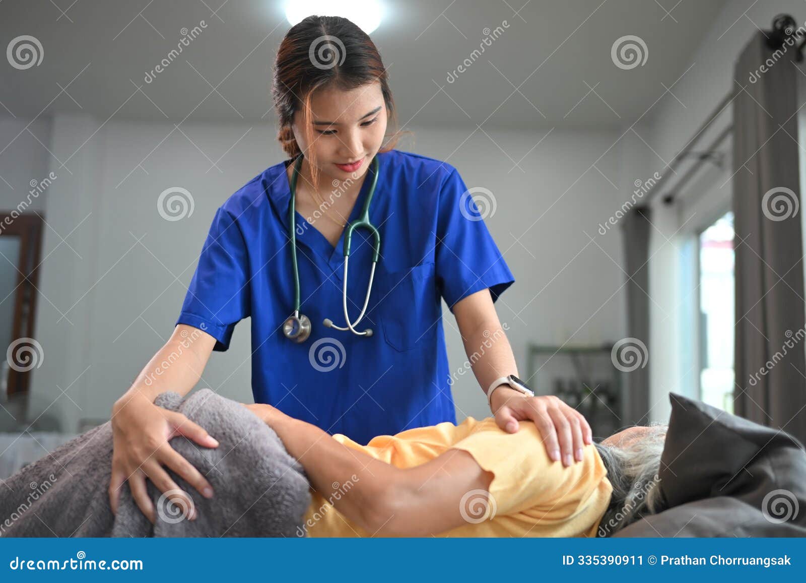 Physiotherapist or Chiropractor Doing Manipulative Spine Treatment on ...