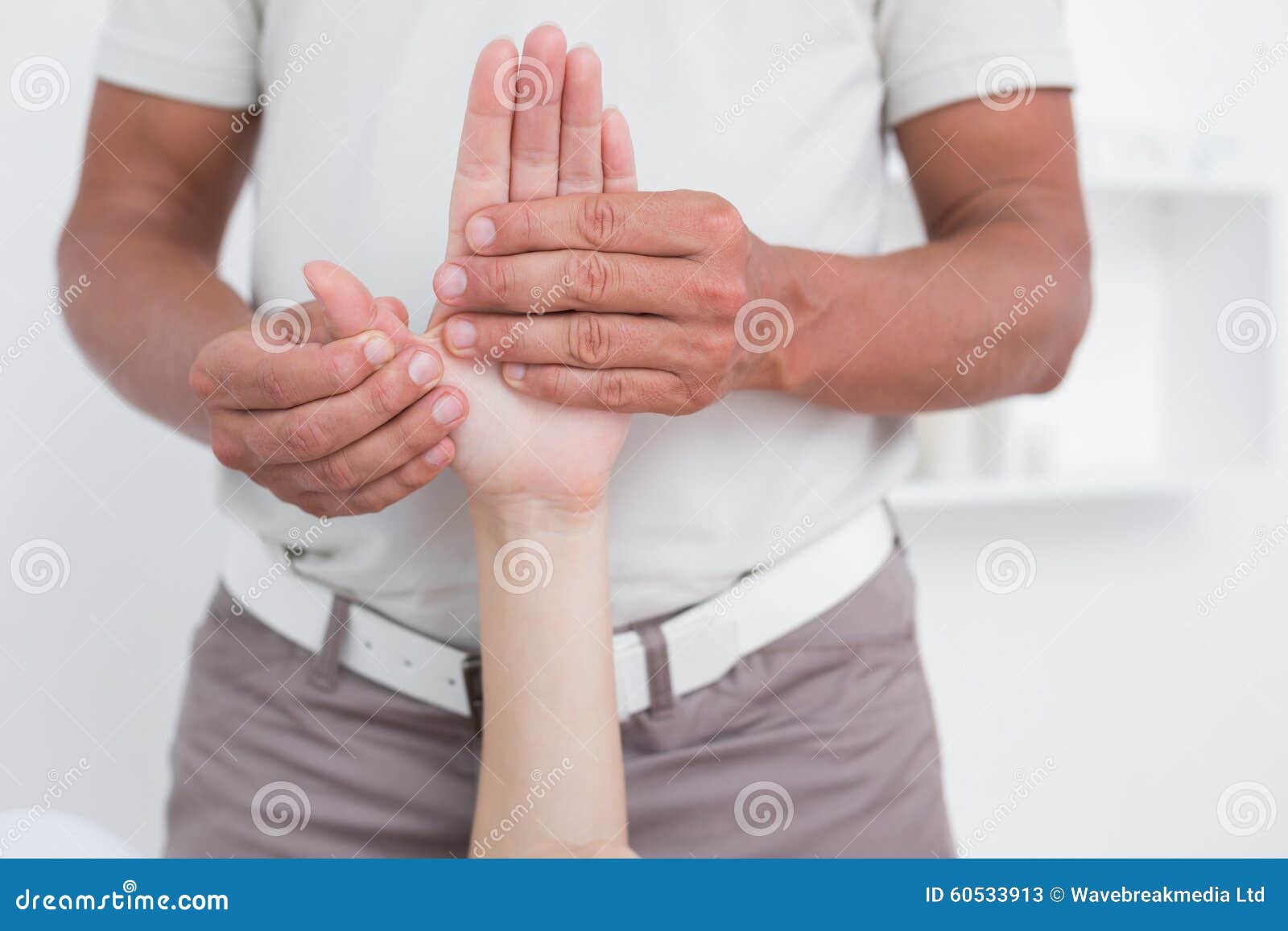 Physiotherapist Doing Hand Massage Stock Image - Image of office ...