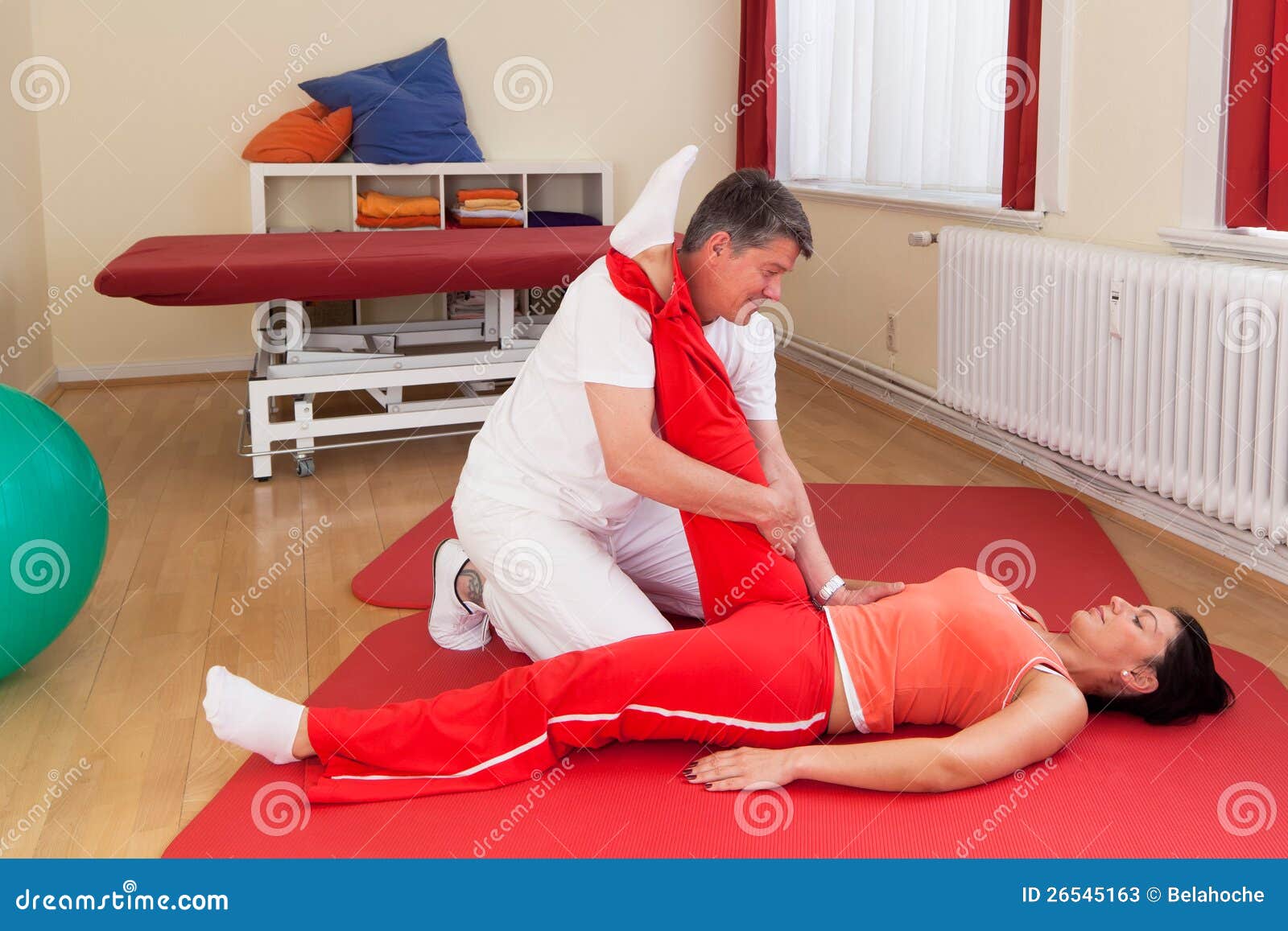Physiotherapist Exercising with Patient Stock Image - Image of physio ...