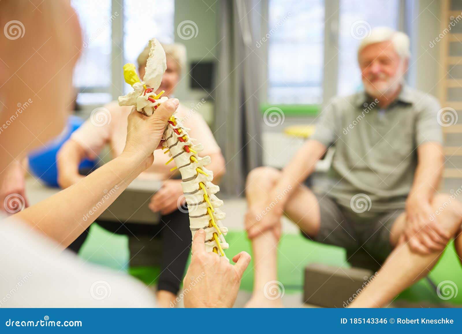 Physiotherapist Explains Spine in Back School Stock Photo - Image of ...