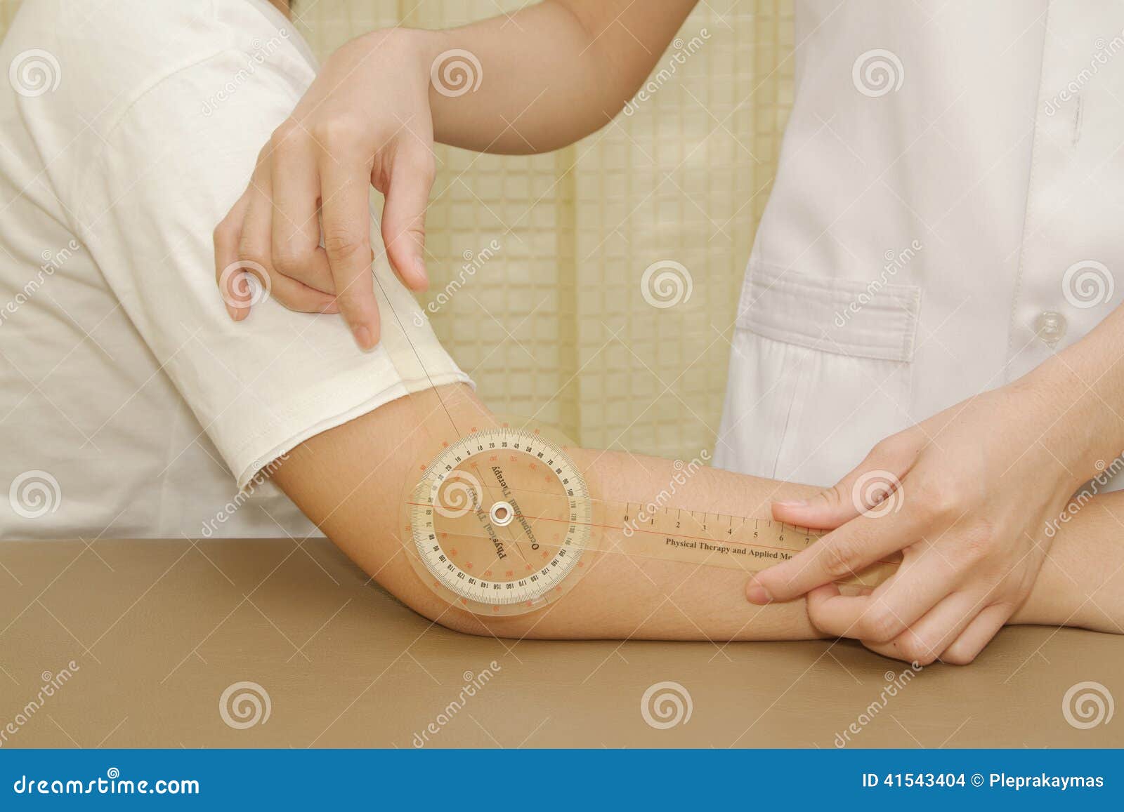 Physiotherapist Measuring Range of Motion Patients Stock Photo - Image ...