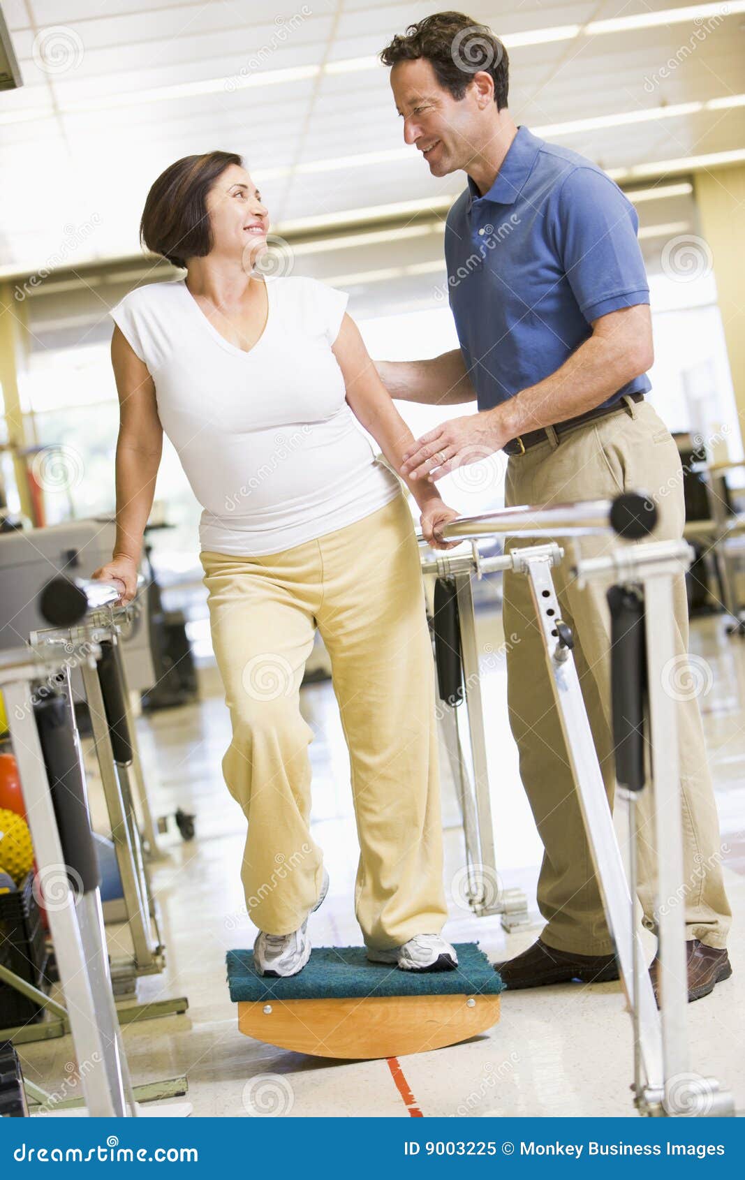 Physiotherapist with Patient in Rehabilitation Stock Image - Image of ...