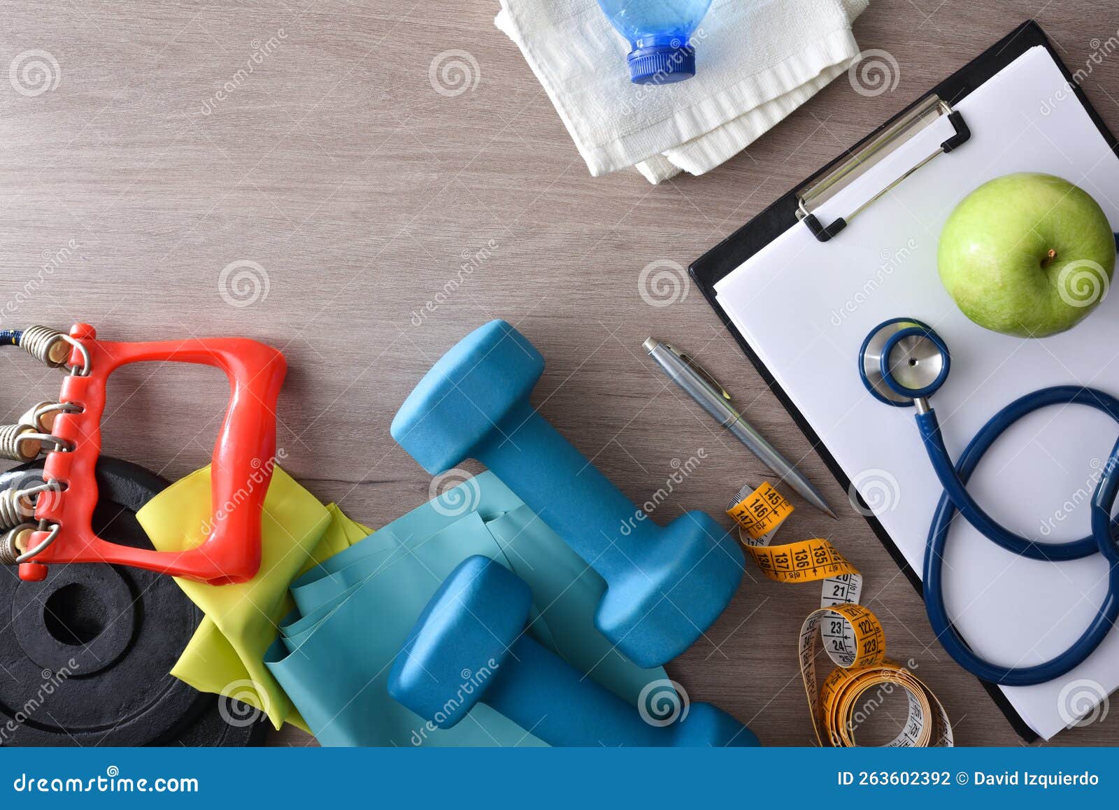 Physiotherapist Workbench with Notepad Stethoscope and Tools for Sports ...