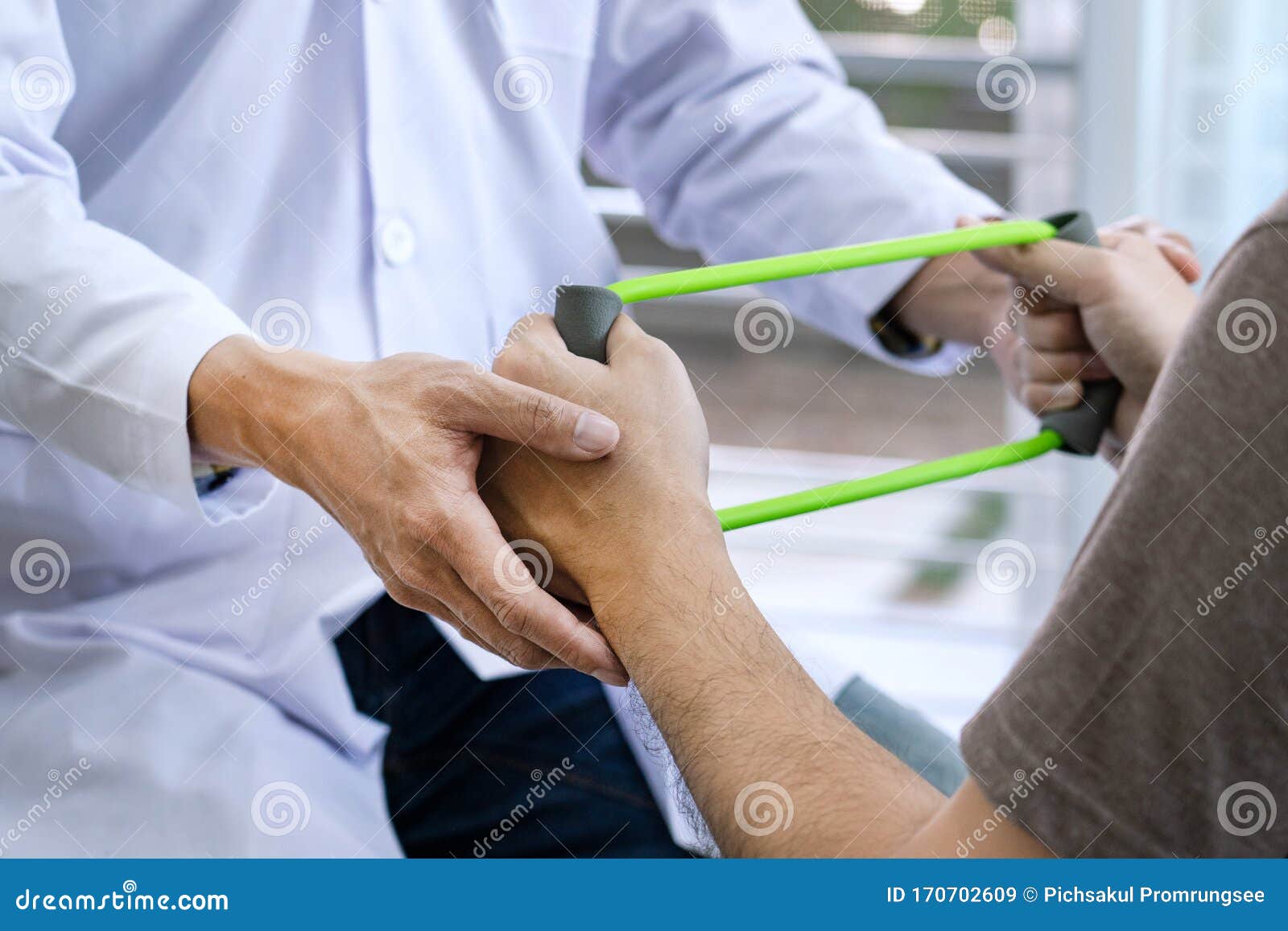 Physiotherapist Working with Patient Doing with Exercise, Physical ...