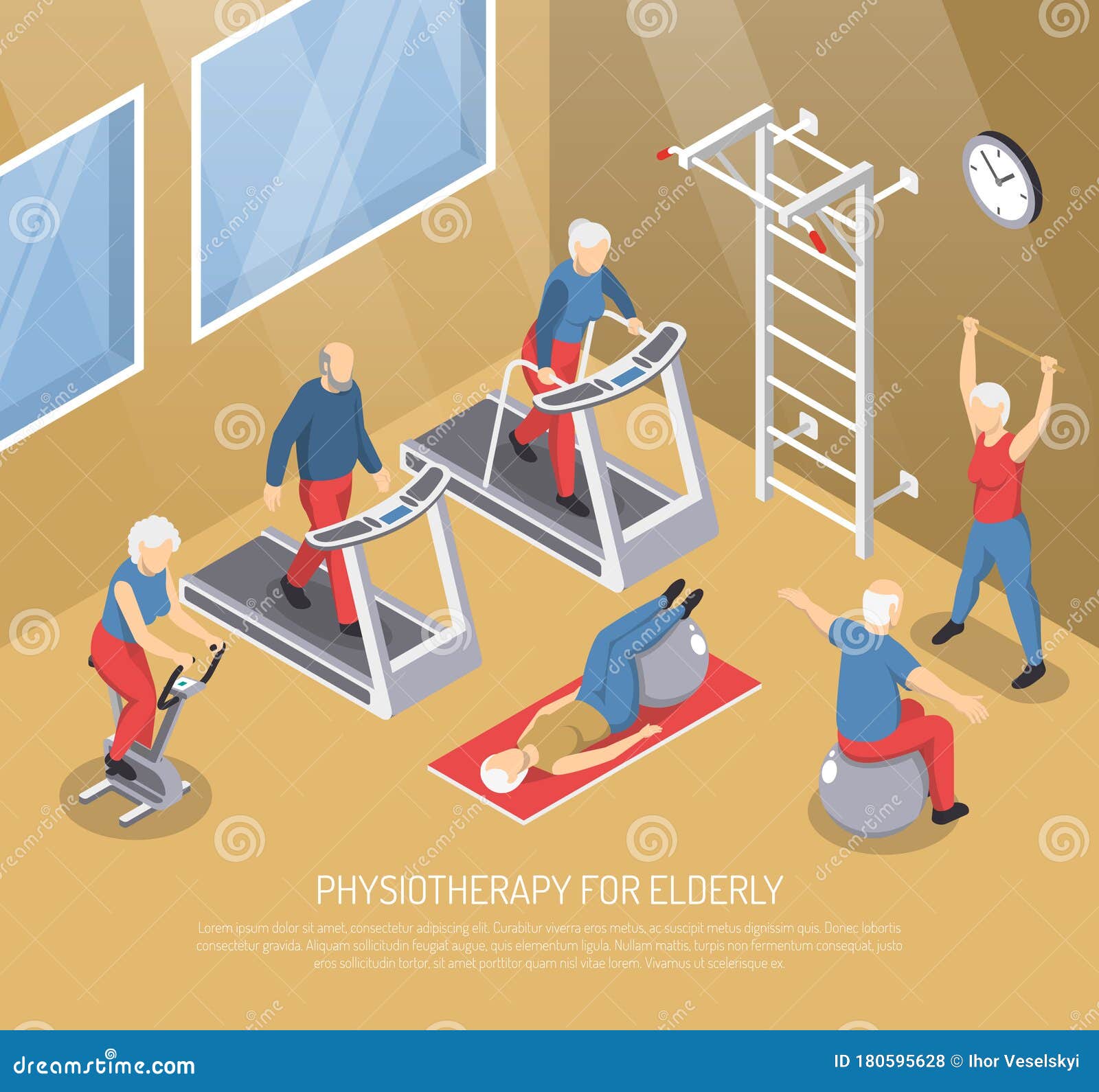 Physical Activity For Seniors. Vector Illustration | CartoonDealer.com ... Physical Activity For Seniors. Vector Illustration | CartoonDealer.com ...