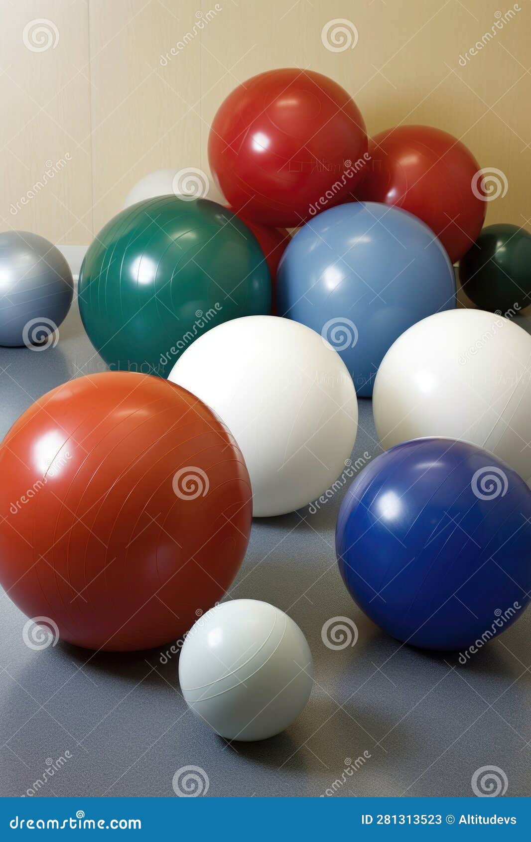 Physiotherapy Exercise Balls in Different Sizes Stock Illustration ...