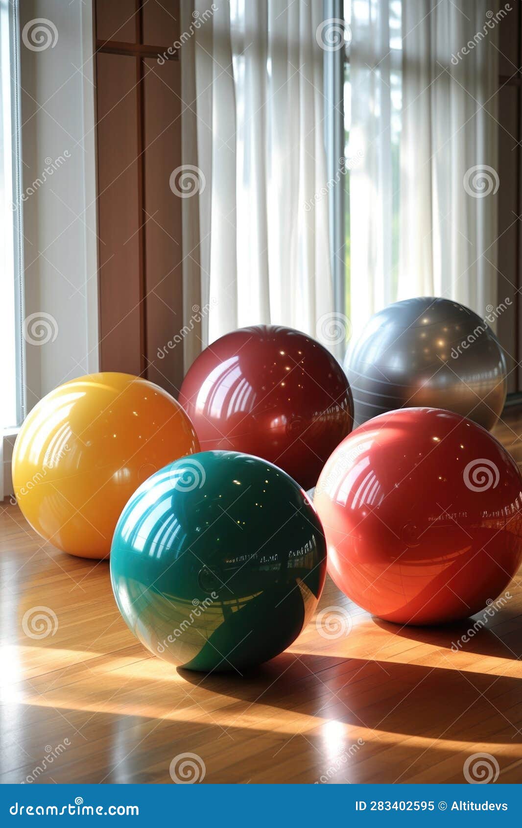 Physiotherapy Exercise Balls in Different Sizes Stock Illustration ...