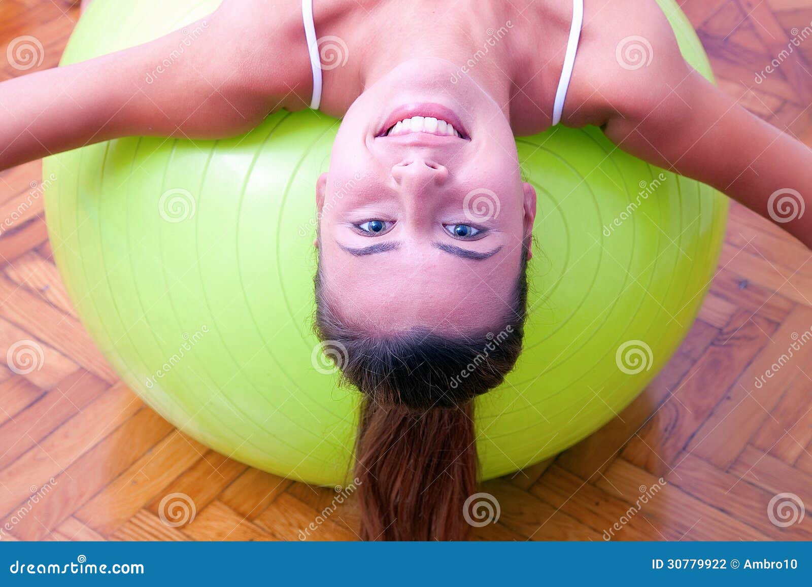 Physiotherapy Exercises with Bobath Ball Fitball Stock Photo - Image of ...