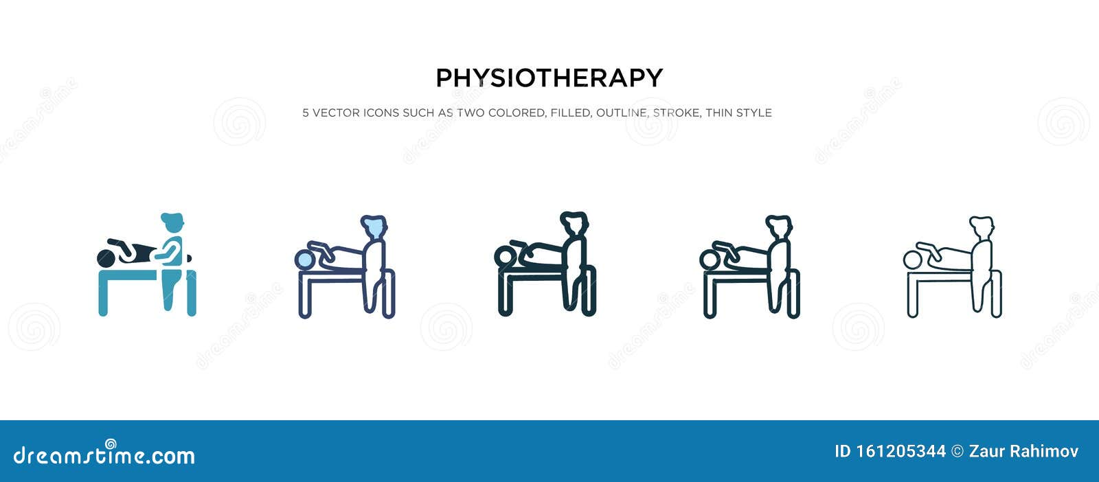 Physiotherapy Icon in Different Style Vector Illustration. Two Colored ...