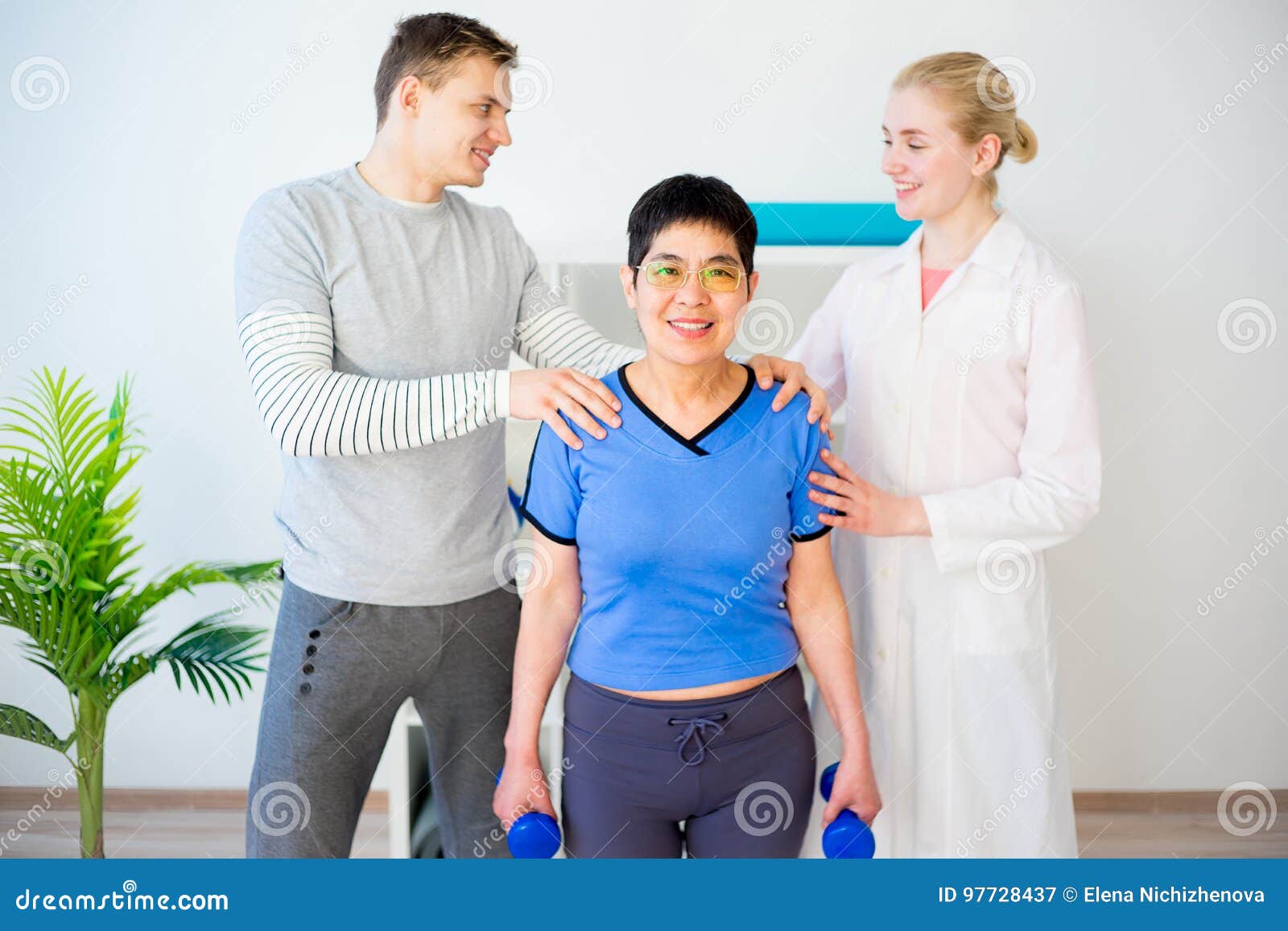 Physiotherapy in progress stock image. Image of body - 97728437
