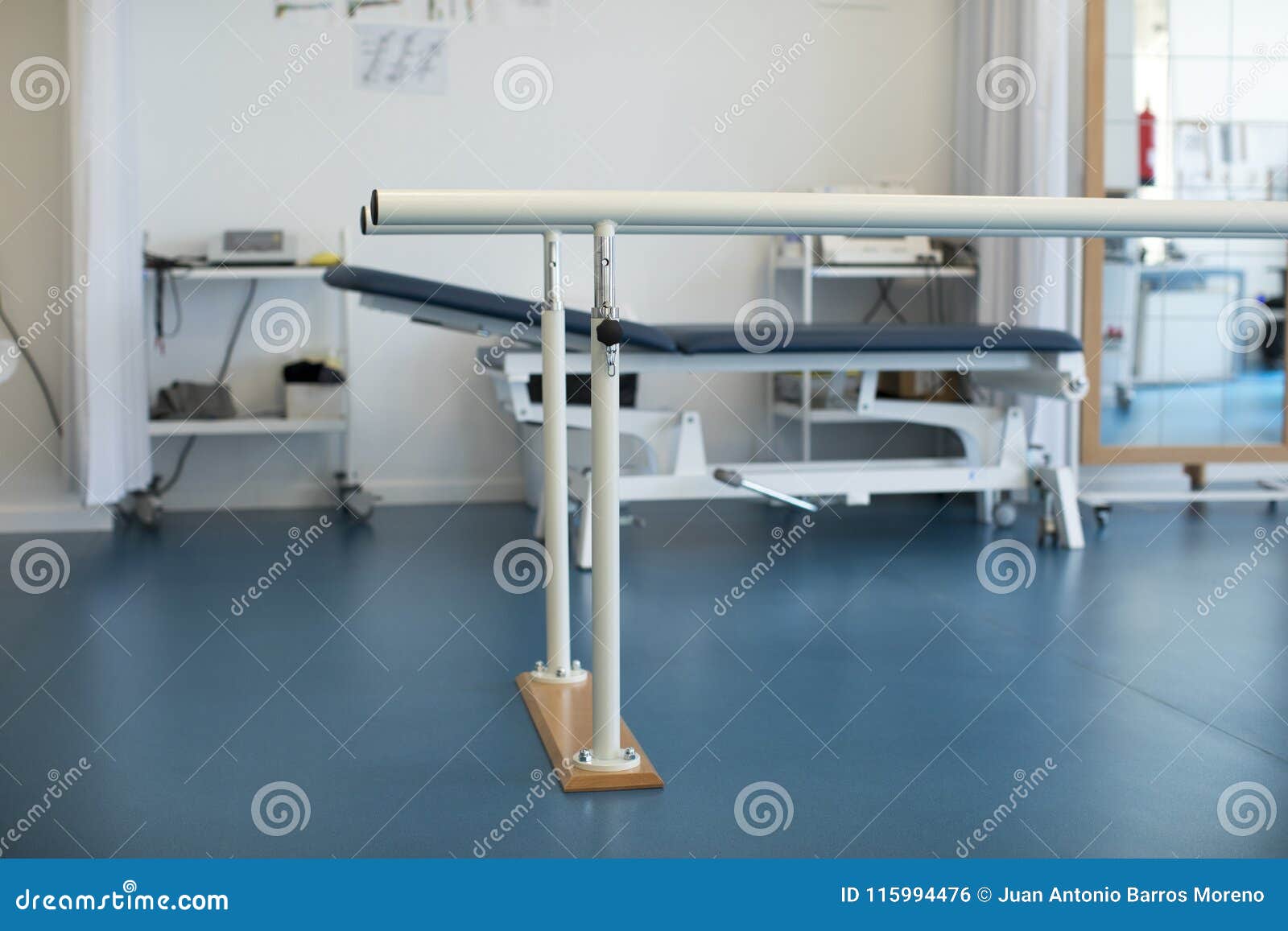 Physiotherapy Room. Parallel Rehabilitation Bars. Stock Photo - Image ...