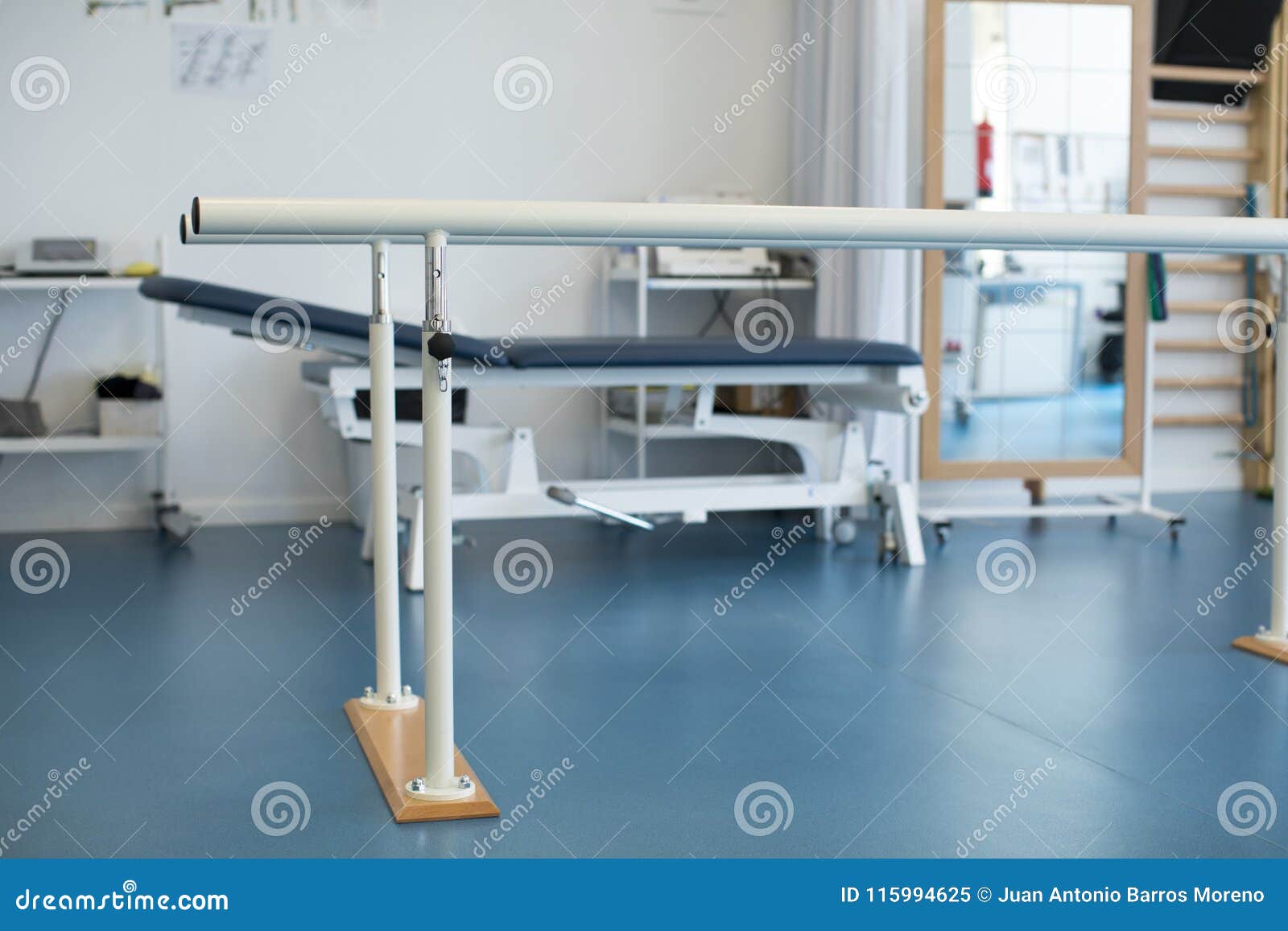 Physiotherapy Room. Parallel Rehabilitation Bars. Stock Image - Image ...