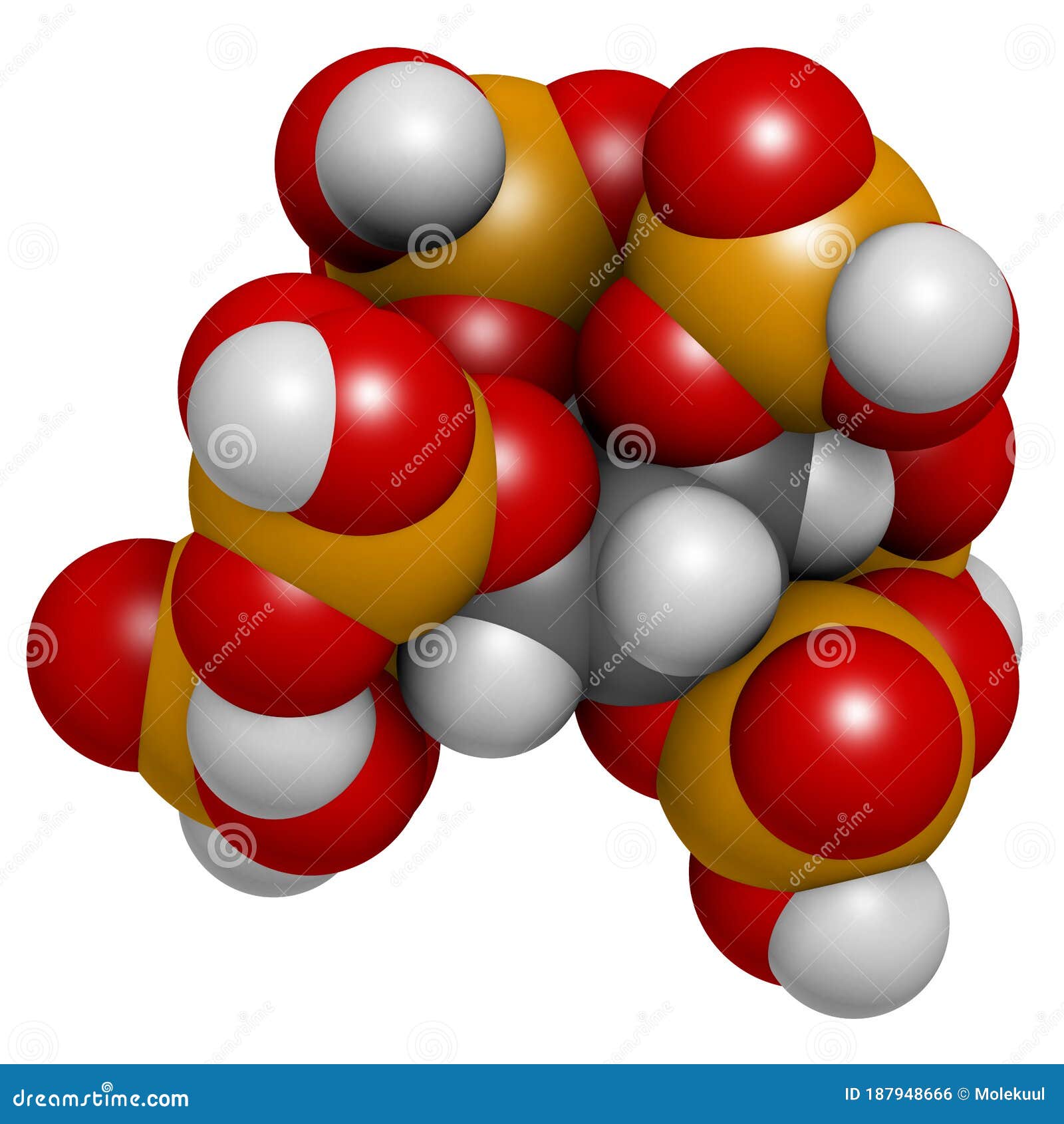 Phytic Acid Molecule, E391, Molecular Structure, Isolated 3d Model Van ...