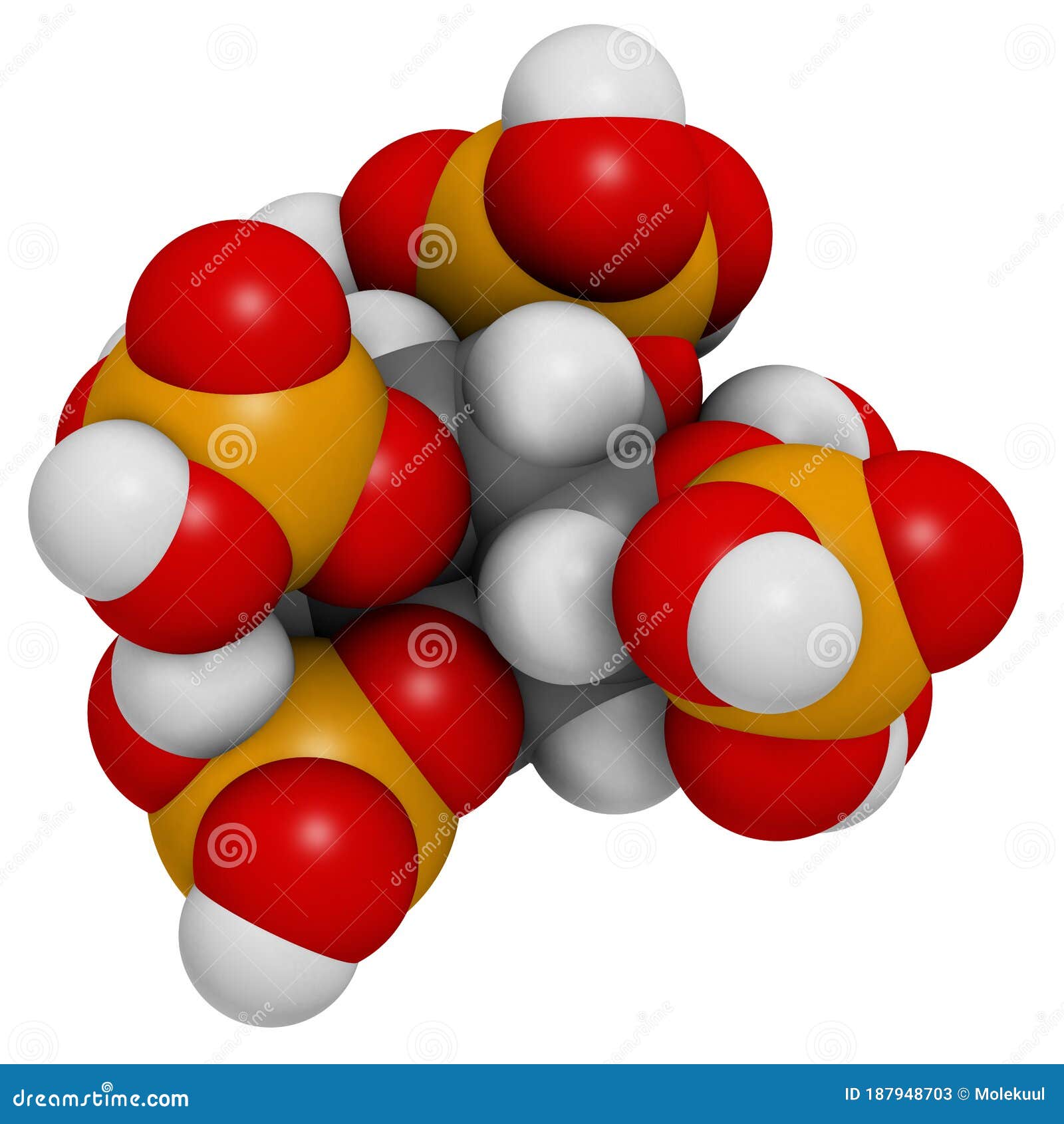 Phytic Acid Molecule, E391, Molecular Structure, Isolated 3d Model Van ...