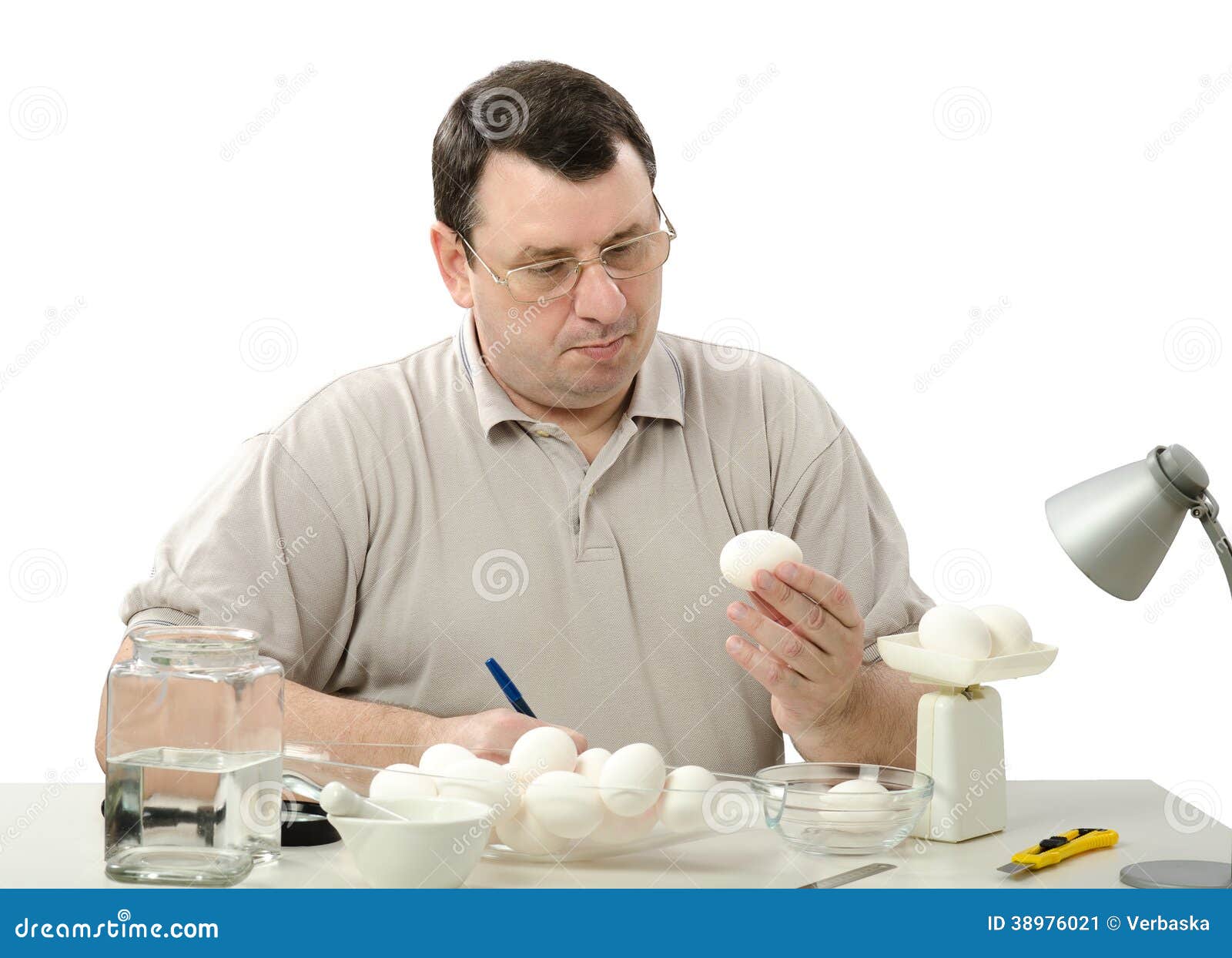 Phytocontrol Engineer Carefully Analyzes Eggs Stock Image - Image of ...