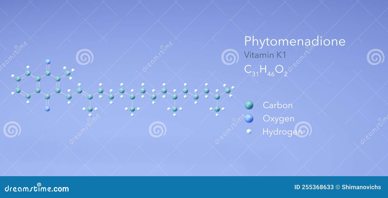 Phytomenadione, Vitamin K1, Molecular Structures, 3d Model, Structural ...