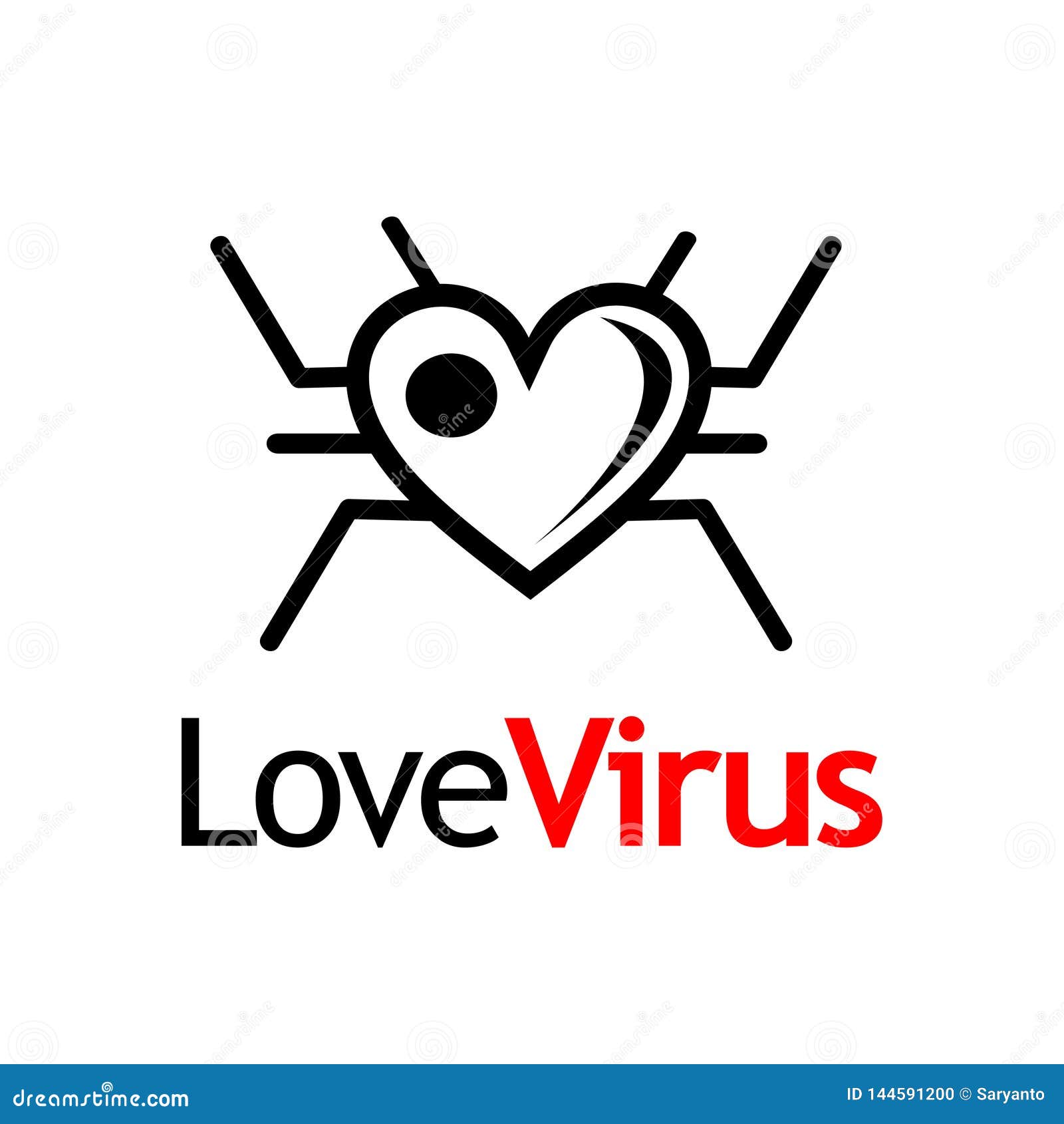 Love Virus Logo Template. Flat Design Stock Vector - Illustration of ...