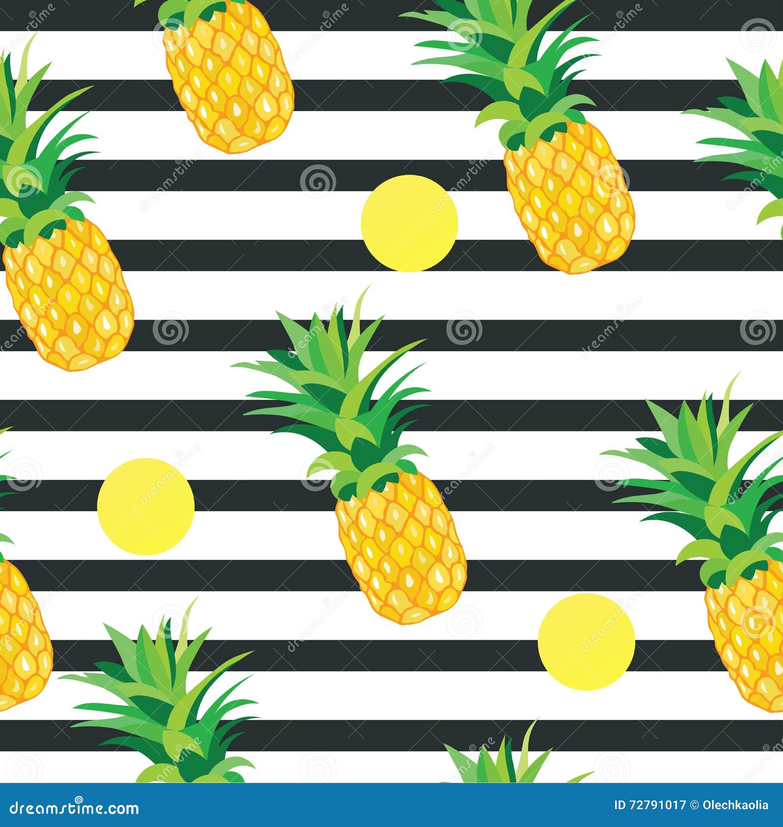 Piña Con Dots Seamless Pattern De Oro Ilustración del Vector ...