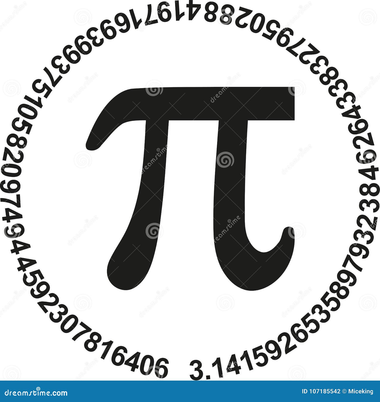 Pi Con Números De Pi En Un Círculo Ilustración del Vector - Ilustración ...