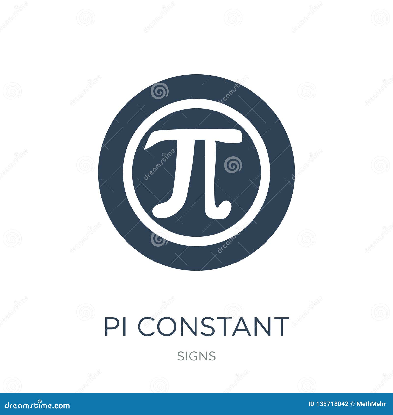 Pi Constant Icon in Trendy Design Style. Pi Constant Icon Isolated on ...