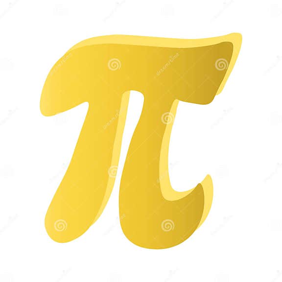 Pi Day Icon on White Background. Gold Color. Vector Illustration. Stock ...