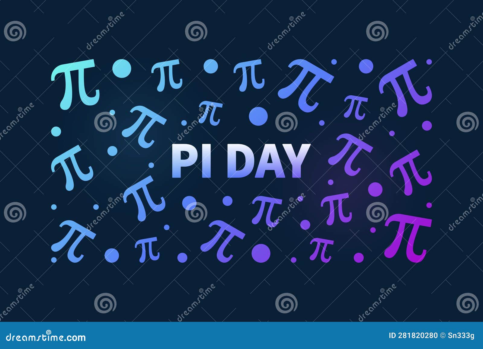 Pi Day on March 14th Vector Horizontal Colored Banner. Math Concept ...