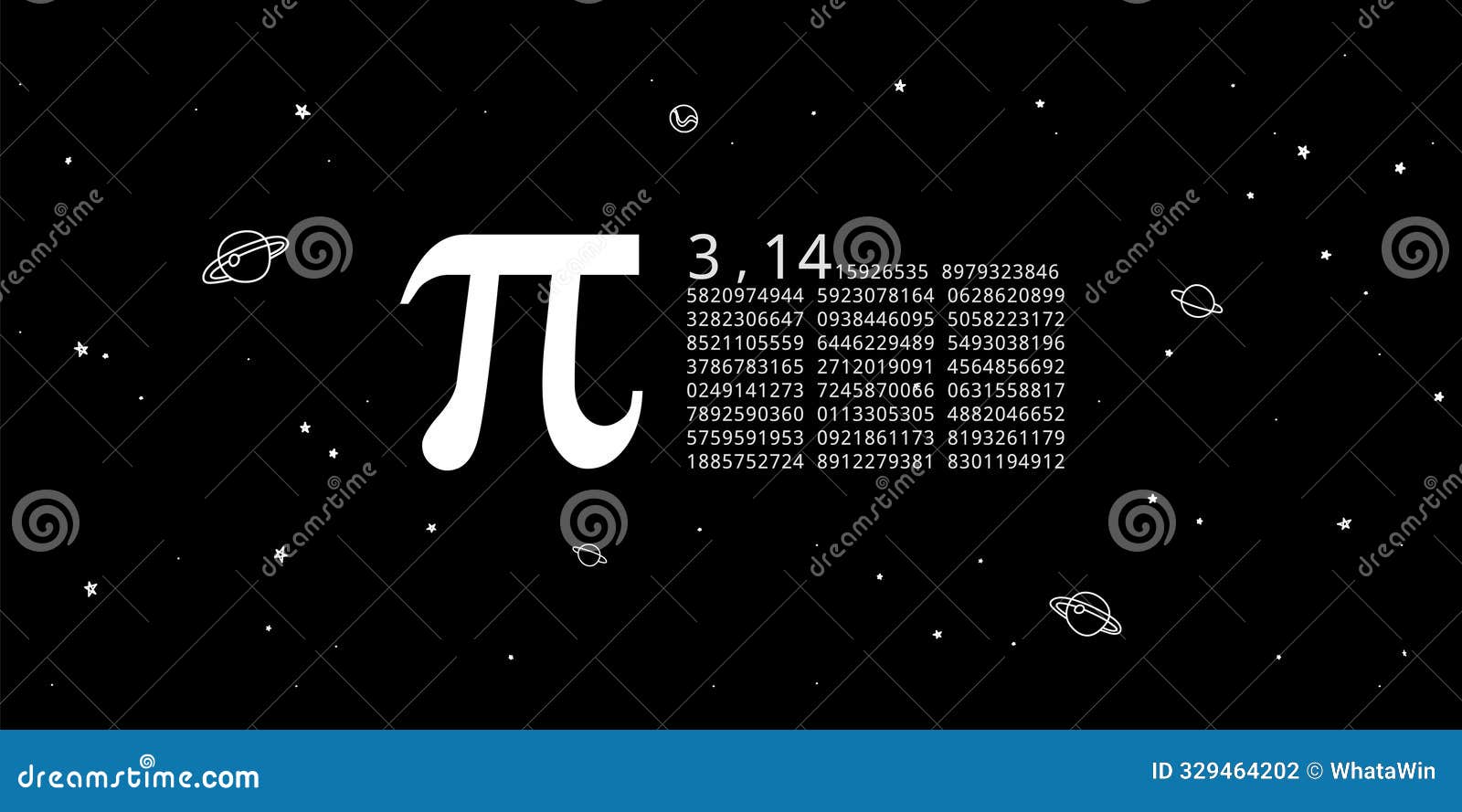 Pi Day. Science Space Illustration. Infinitely Concept Stock Vector ...