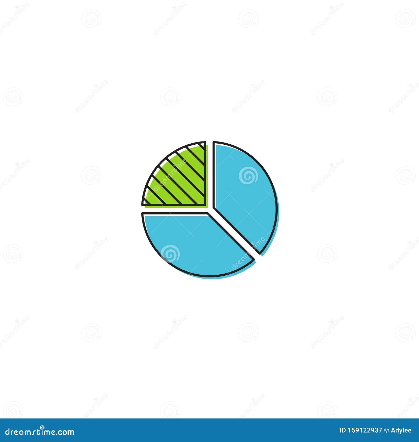 Pi Graph Vector Icon Symbol Statistics Isolated on White Background ...