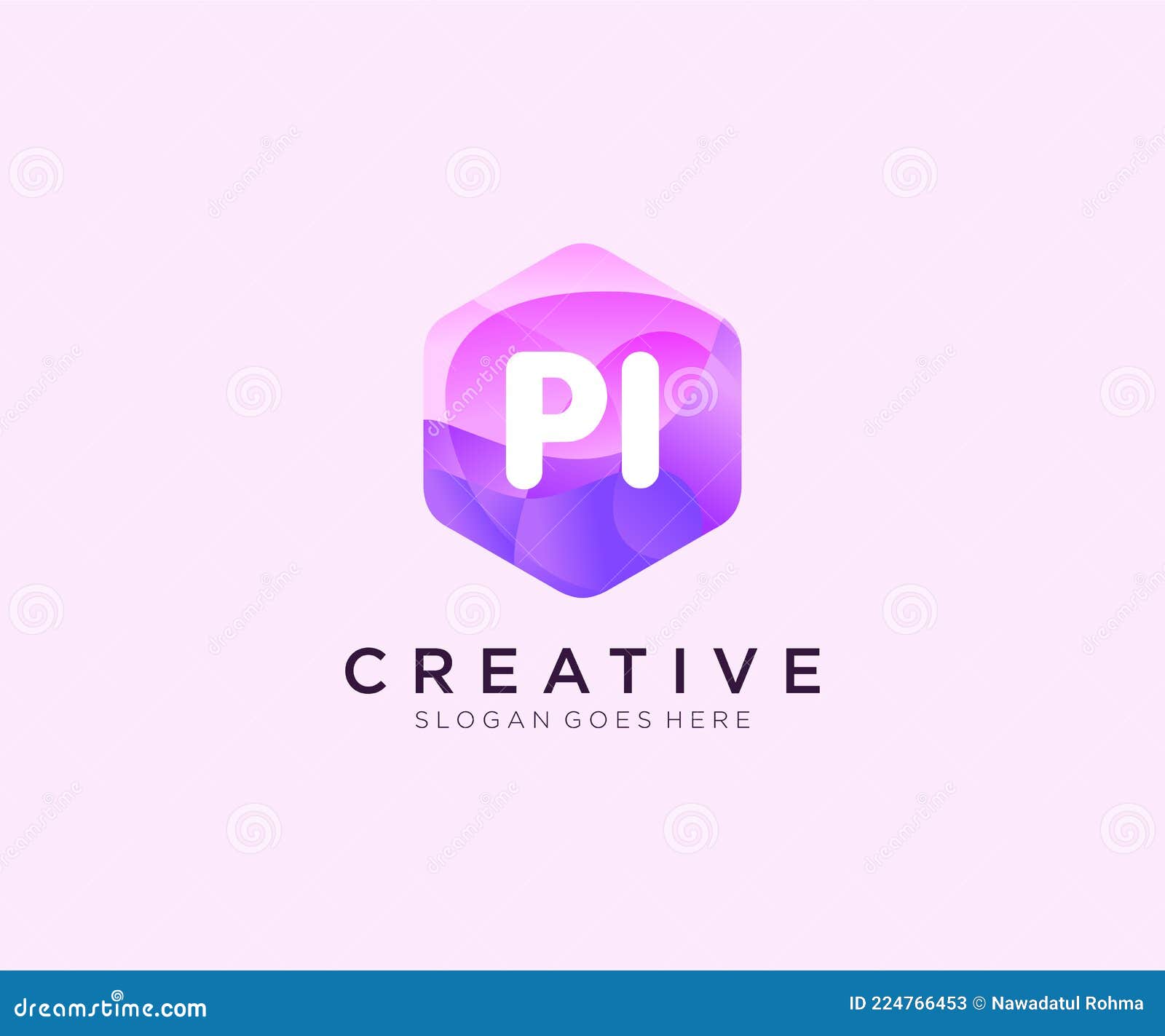 PI Initial Logo with Colorful Hexagon Modern Business Alphabet Logo ...