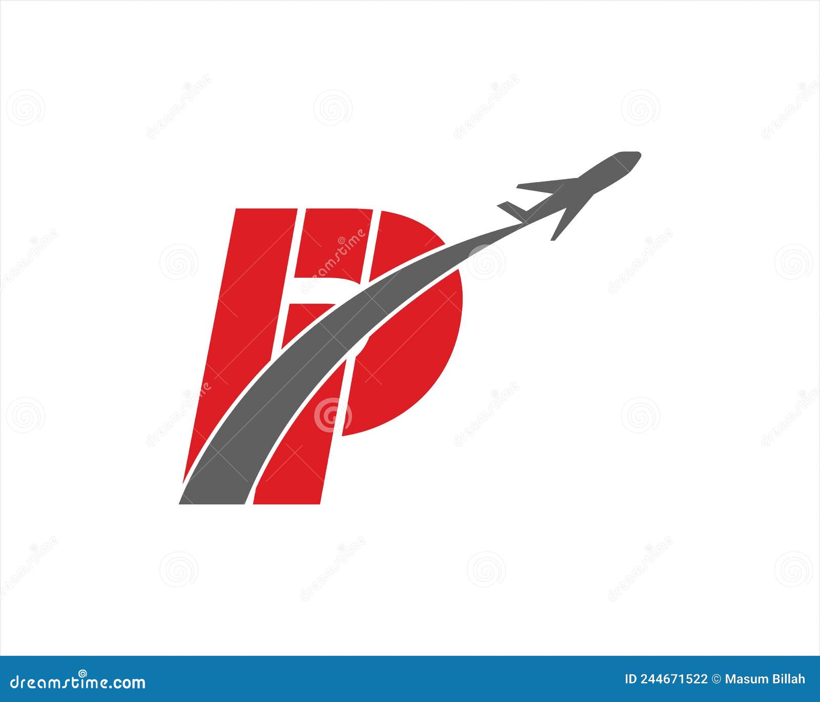PI Letter Flat Vector Logo Design Template Element. Stock Vector ...