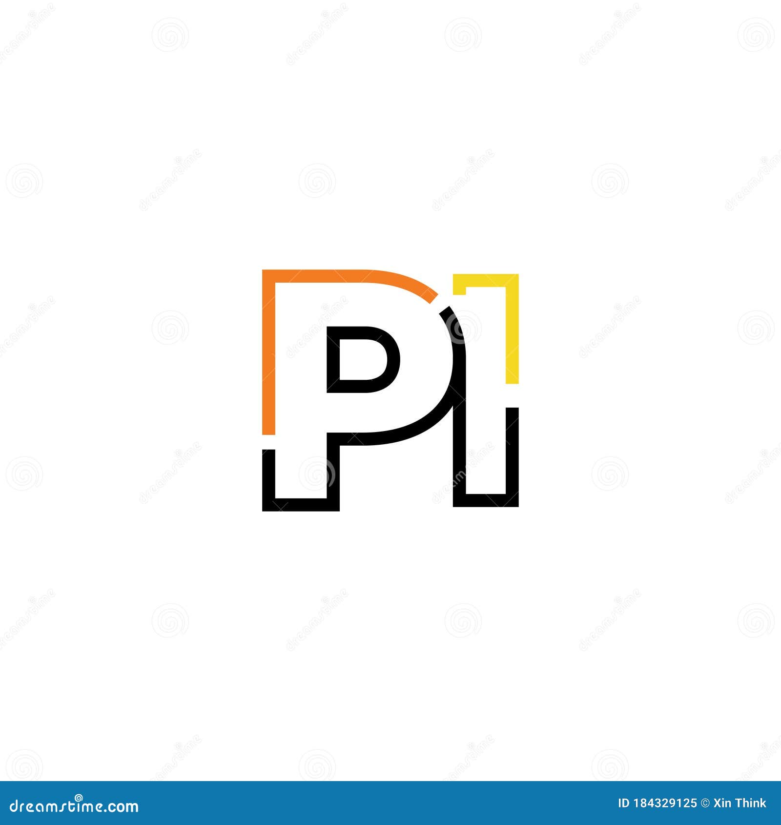 PI Letter Logo Icon Design Template Elements Stock Vector ...
