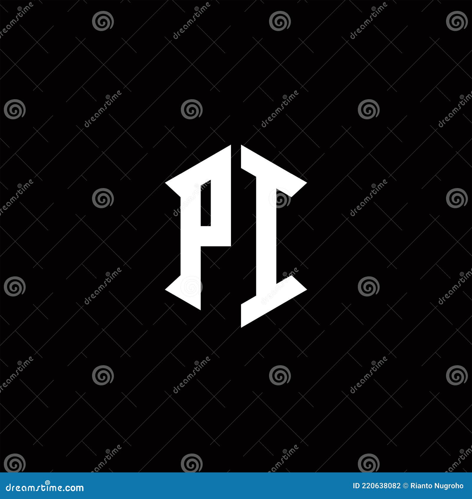 PI Logo Monogram with Shield Shape Designs Template Stock Vector ...
