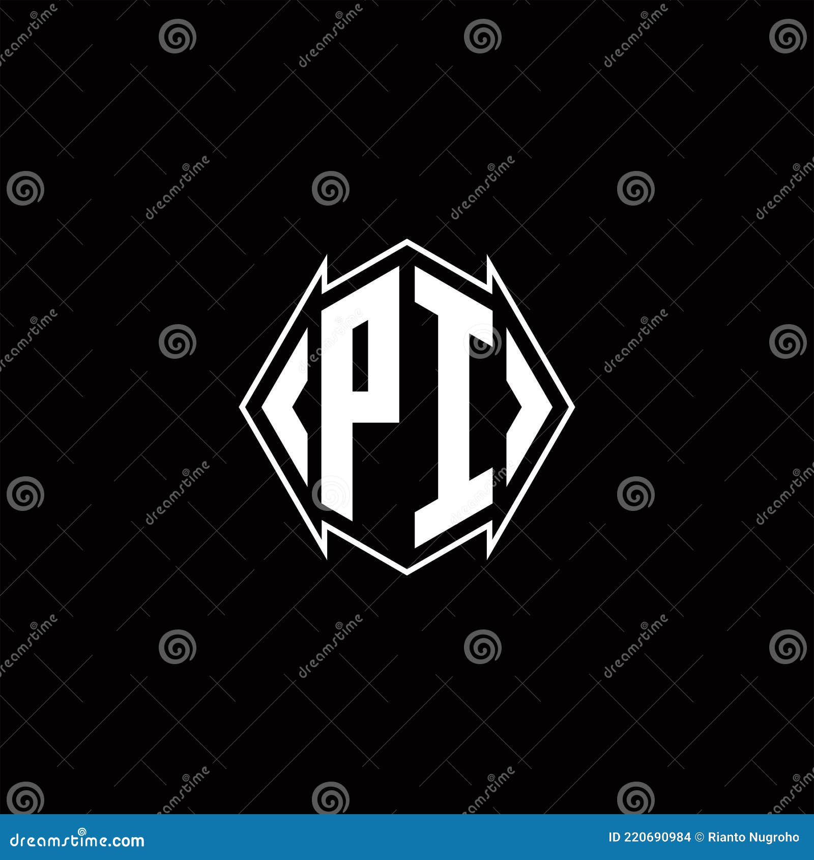 PI Logo Monogram with Shield Shape Designs Template Stock Vector ...
