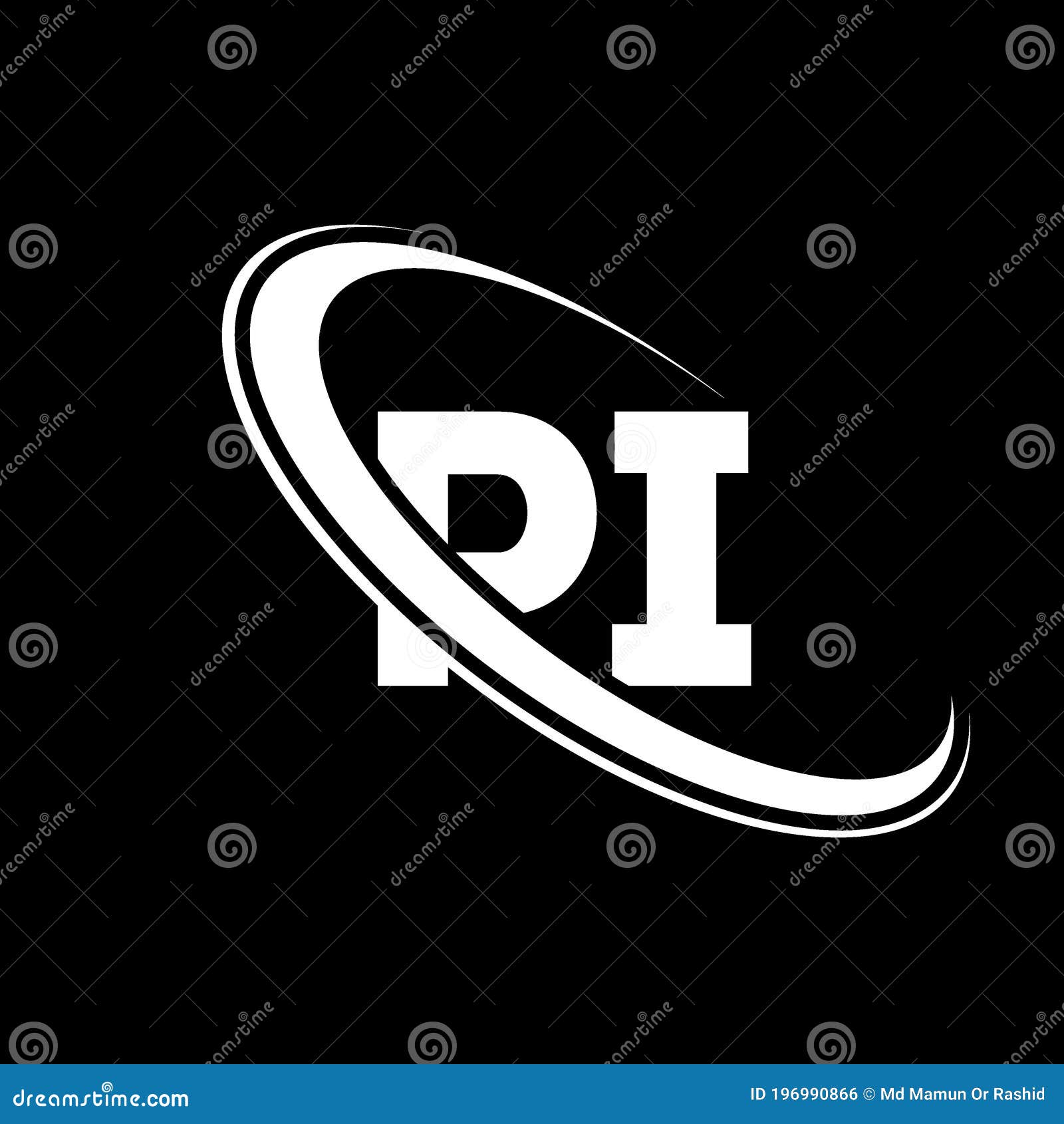 PI Logo. P I Design. White PI Letter. PI/P I Letter Logo Design Stock ...