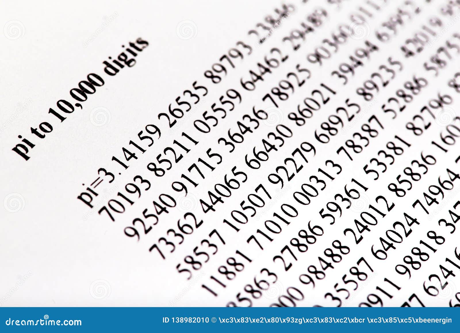 Pi - 3.1415 - Mathematical Column of Figures Vector Background Stock ...