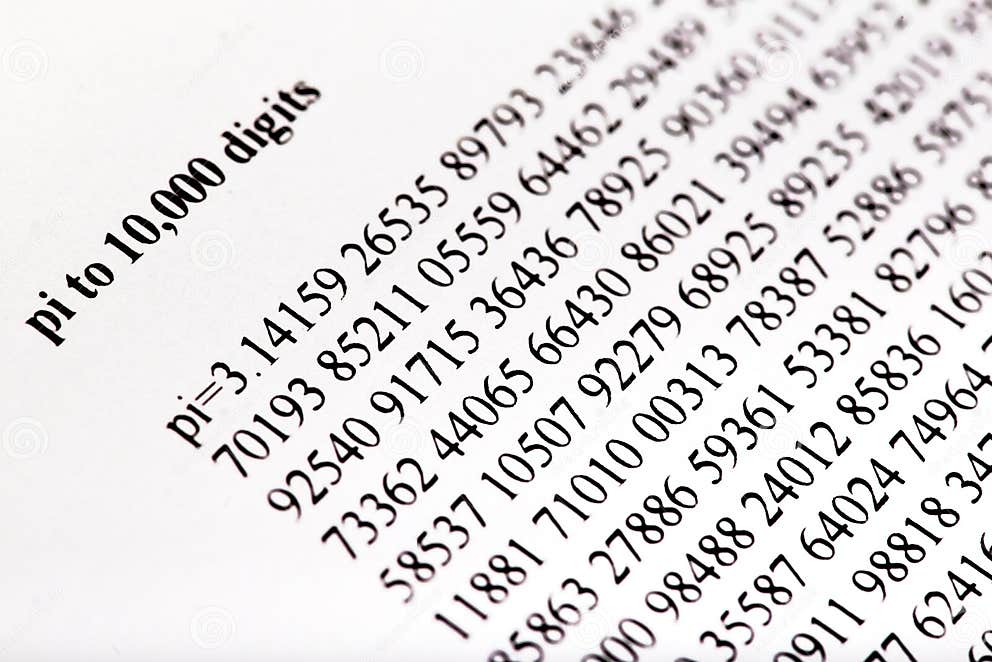 Pi - 3.1415 - Mathematical Column of Figures Vector Background Stock ...