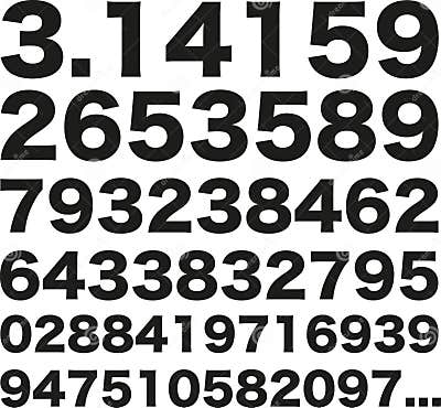 Pi number 3.141592653589 stock vector. Illustration of university ...