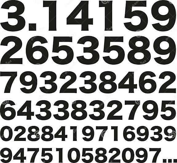 Pi number 3.141592653589 stock vector. Illustration of university ...