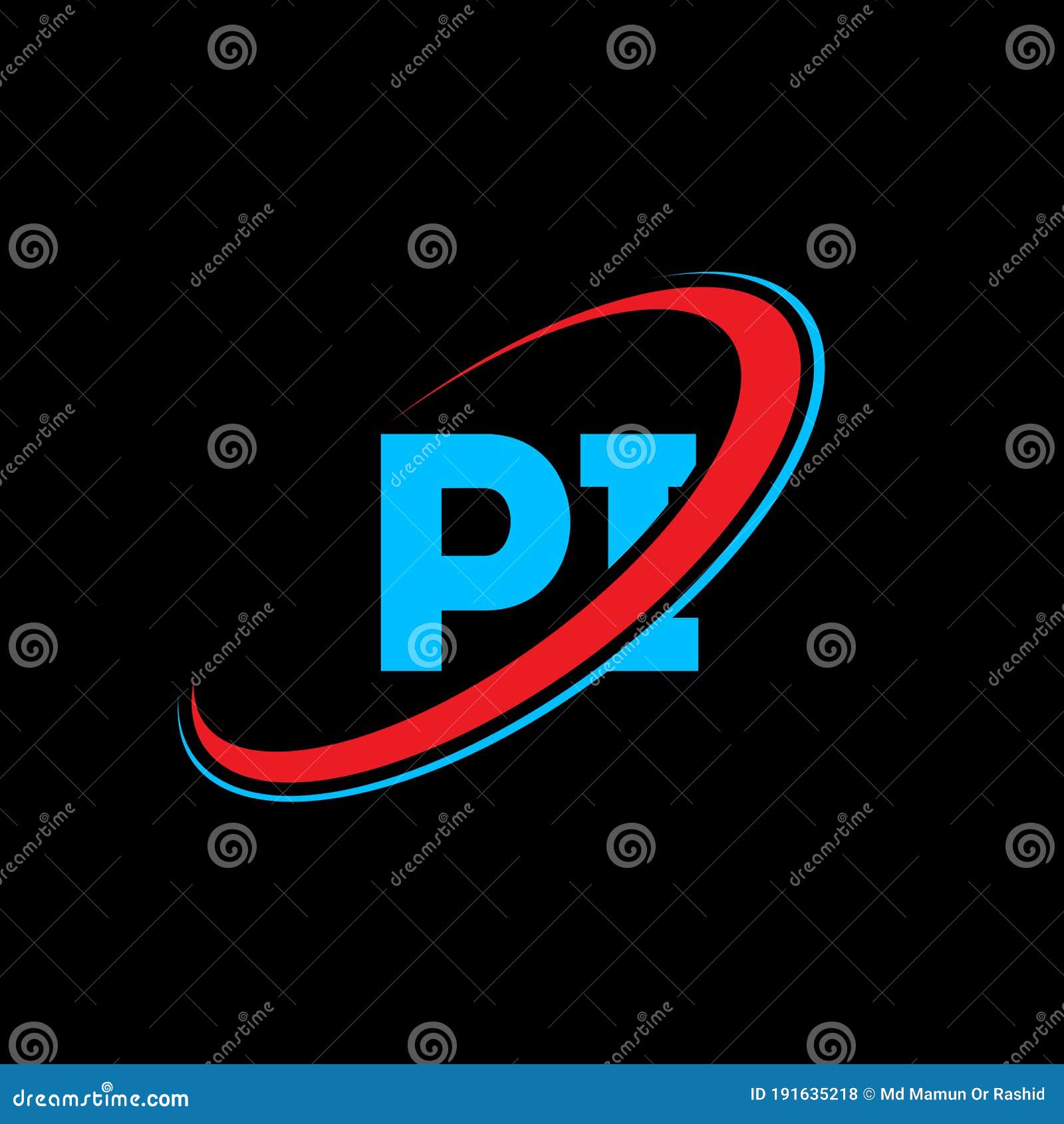 PI P I Letter Logo Design. Initial Letter PI Linked Circle Uppercase ...