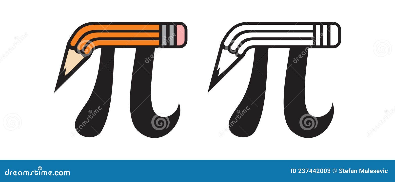 Pi pencil stock vector. Illustration of school, mathematics - 237442003