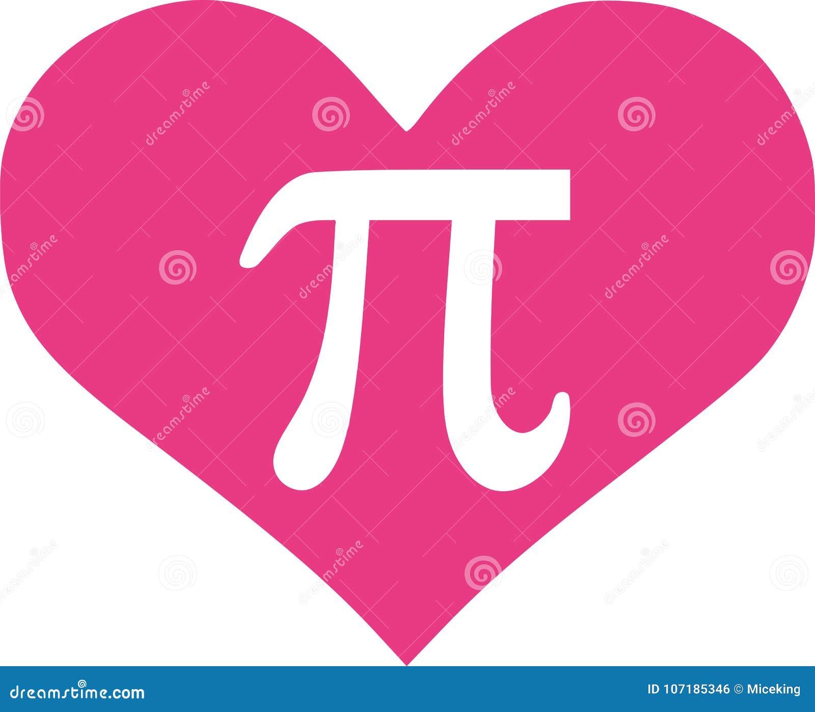 Pi in pink heart stock vector. Illustration of value - 107185346