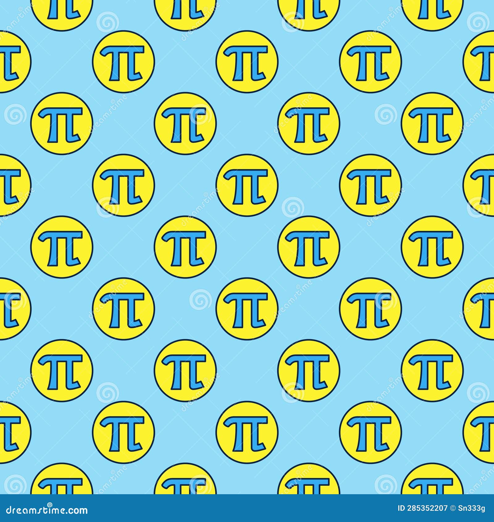 Pi Sign in Circle Vector Concept Modern Seamless Pattern Stock Vector ...