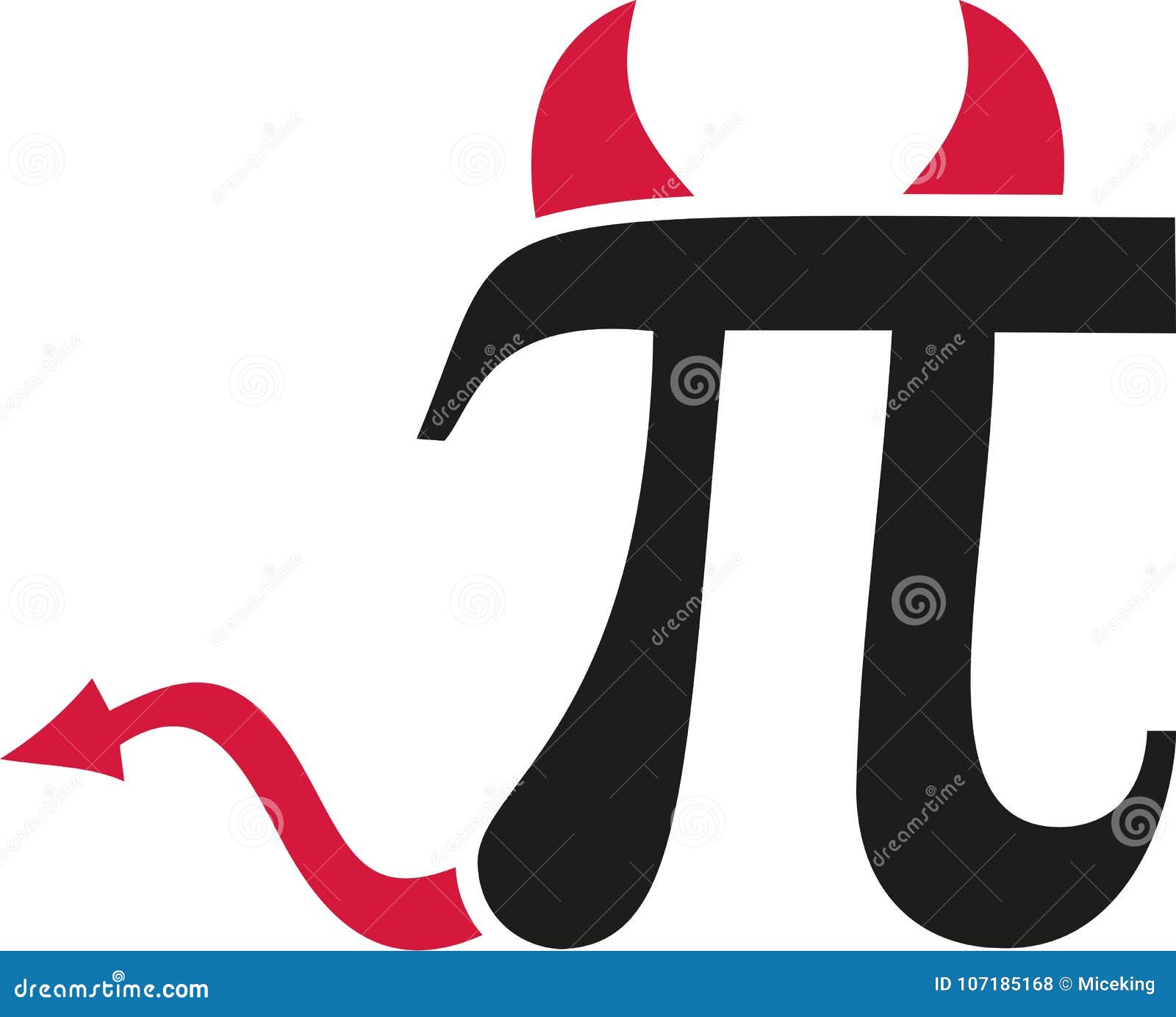 Pi sign with devil horns stock vector. Illustration of science - 107185168