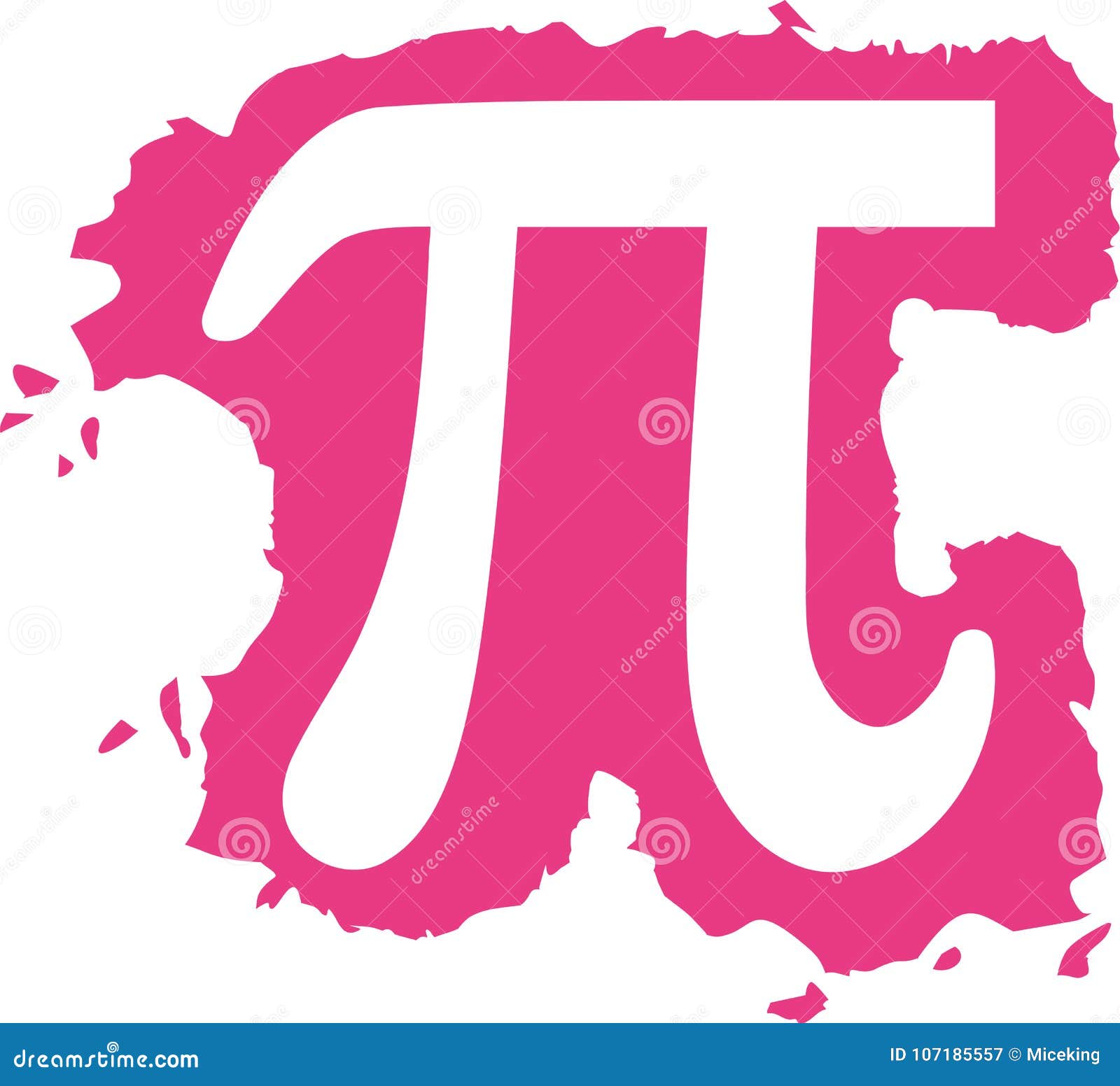 Pi sign at a pink splash stock vector. Illustration of greek - 107185557