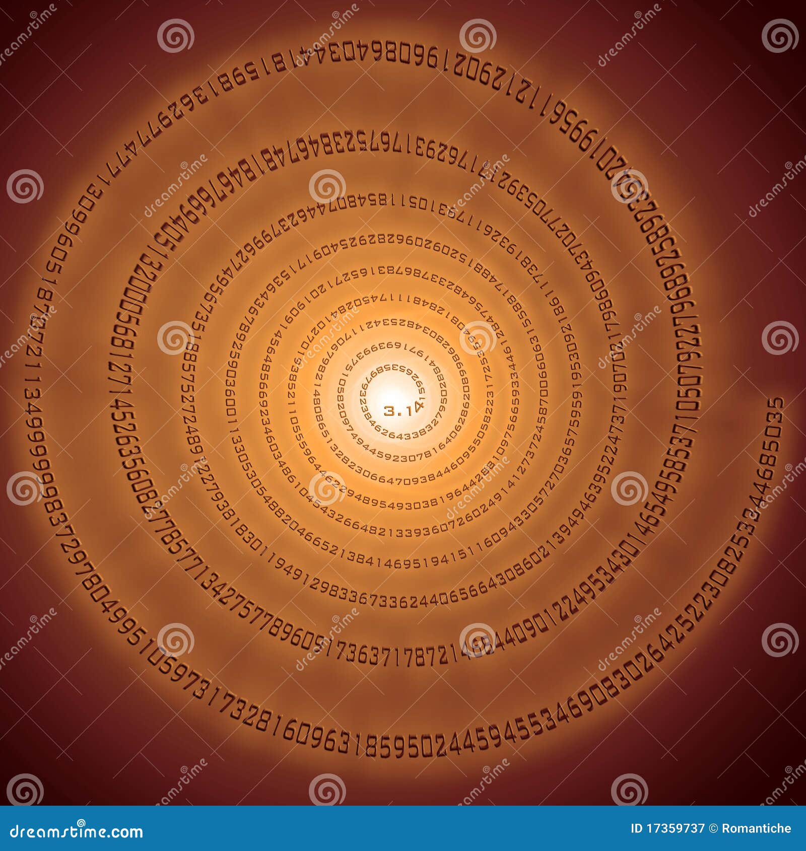 Pi spiral stock illustration. Illustration of constant - 17359737