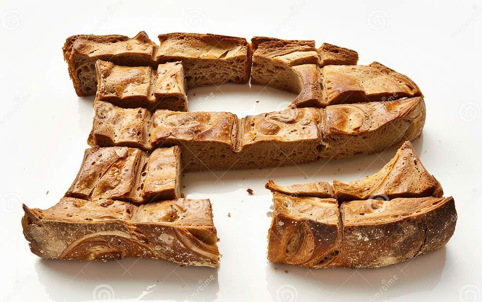 Pi Symbol in Bread Isolated on White Background, Stock Illustration ...