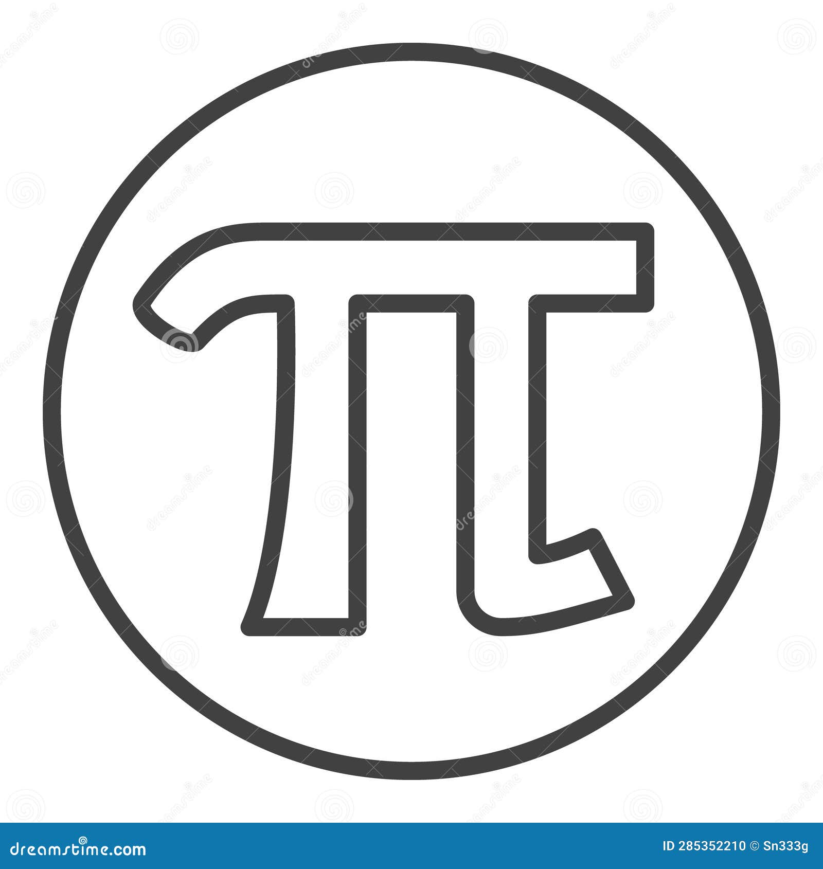 Pi Symbol in Circle Vector Concept Outline Round Icon Stock Vector ...