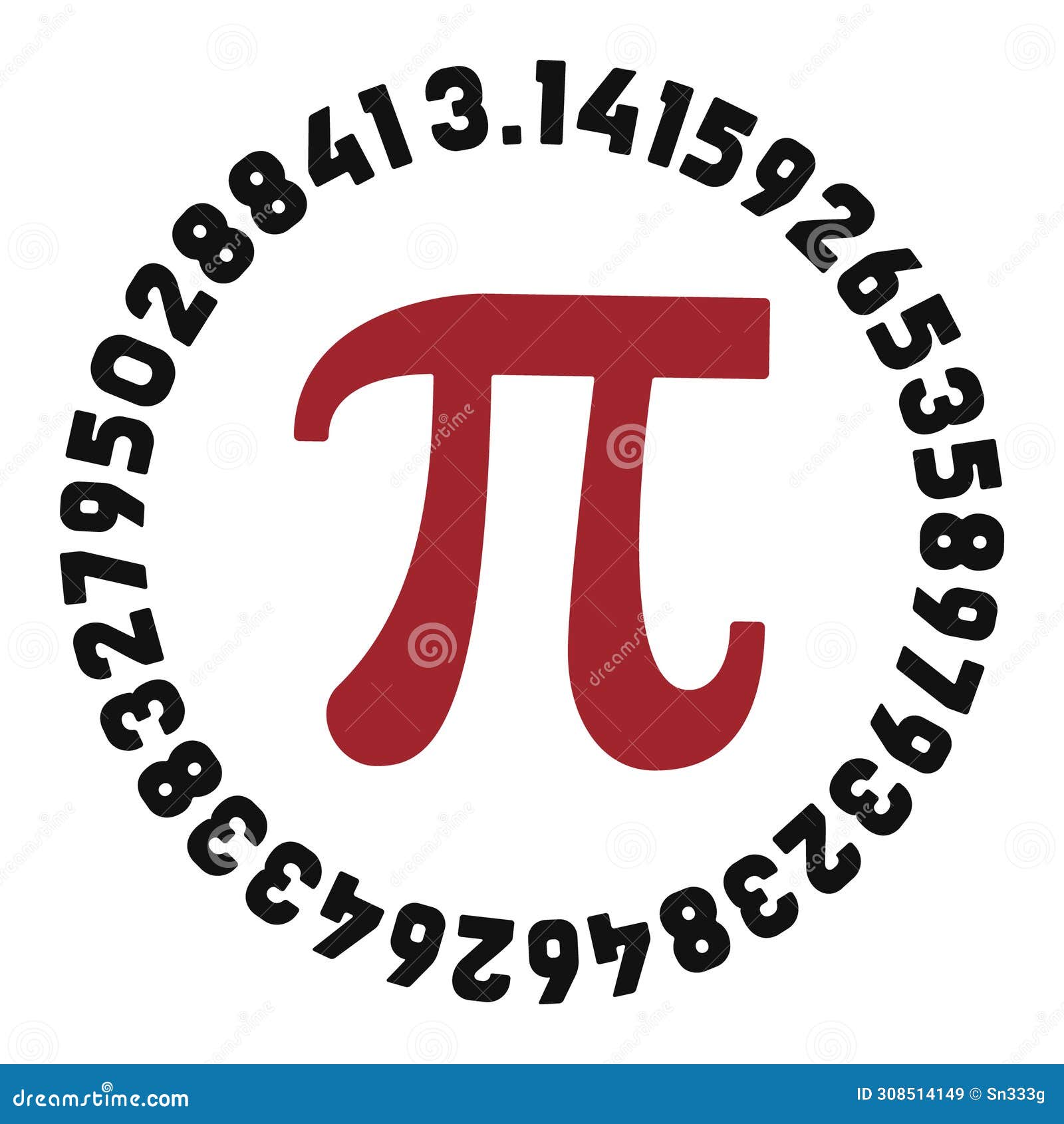 Pi Symbol and 3,14 Digits Vector Mathematical Constant Round ...